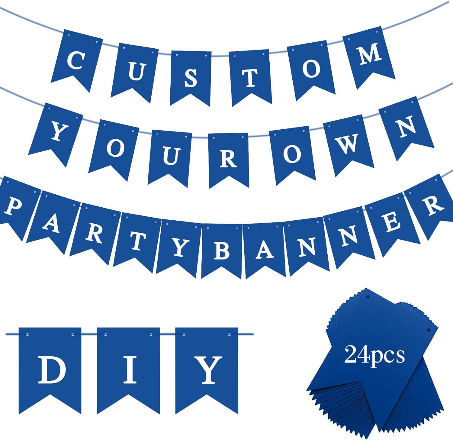 Custom Blank Blue Banner kit - Make Your Own Banner, Custom Phrase ...
