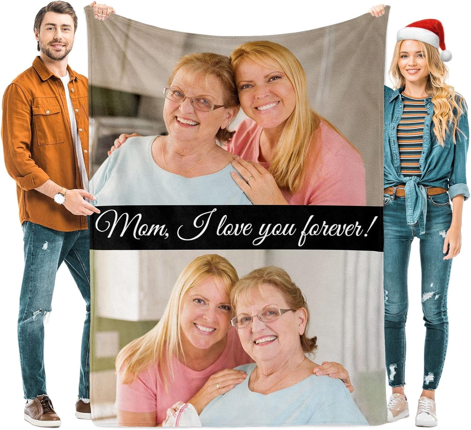 Custom Blanket Christmas Blanket Gifts for Women/Men/Mom/Dad/Girls/Kids ...