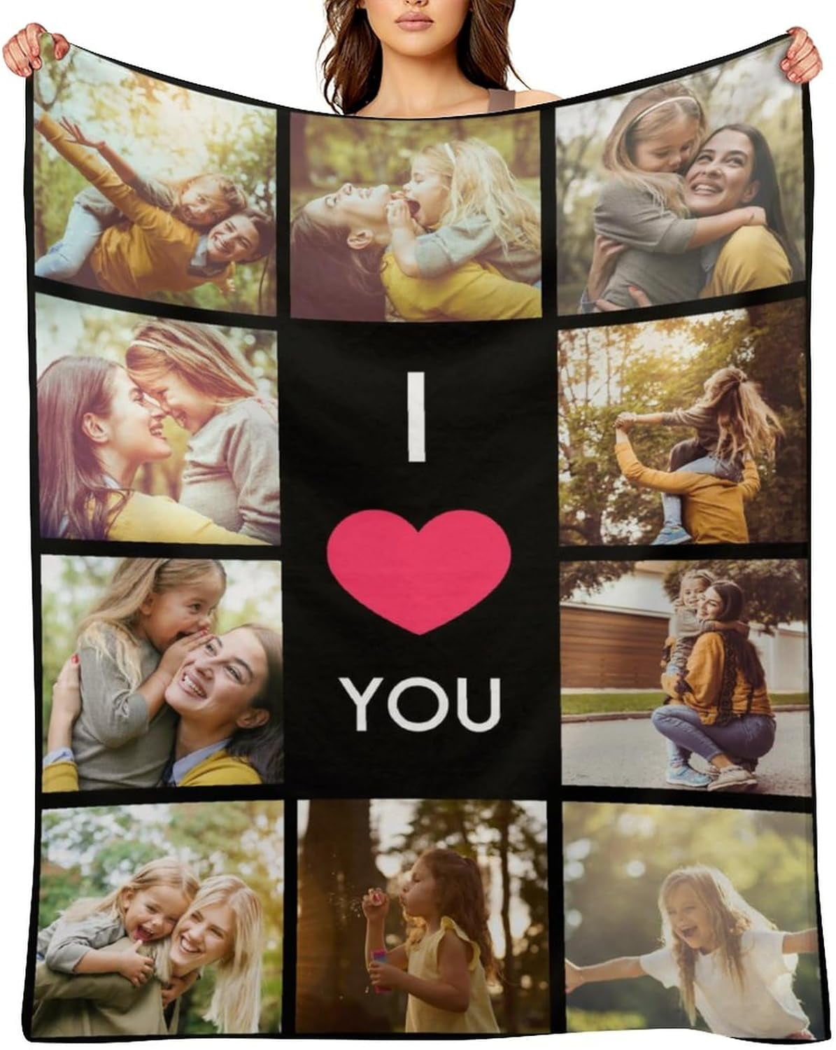 Custom Blanket Personalized Blanket with Photos Text Gift on Birthday ...