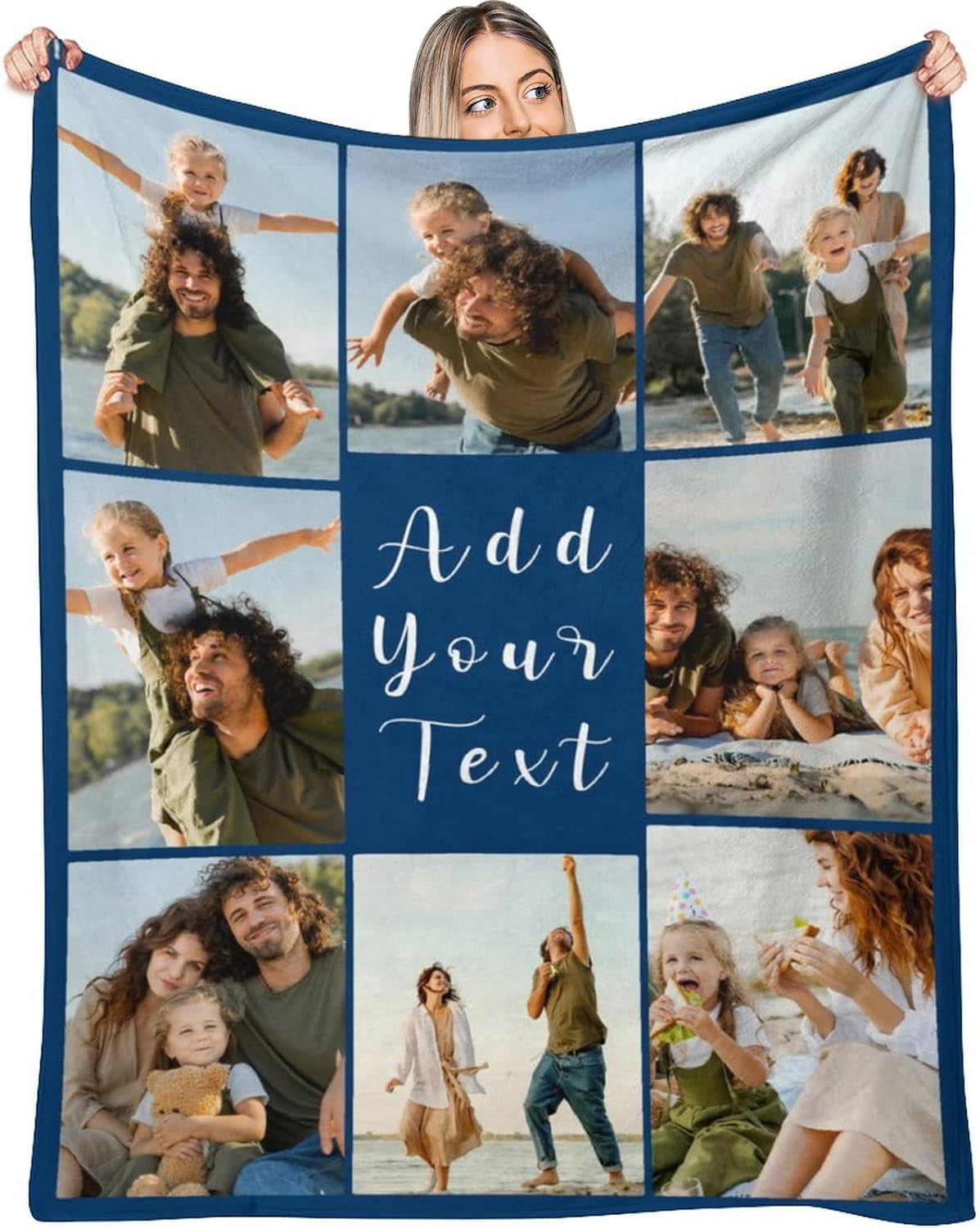 Custom Blanket Personalized Blanket with Photos Text Gift on Birthday ...
