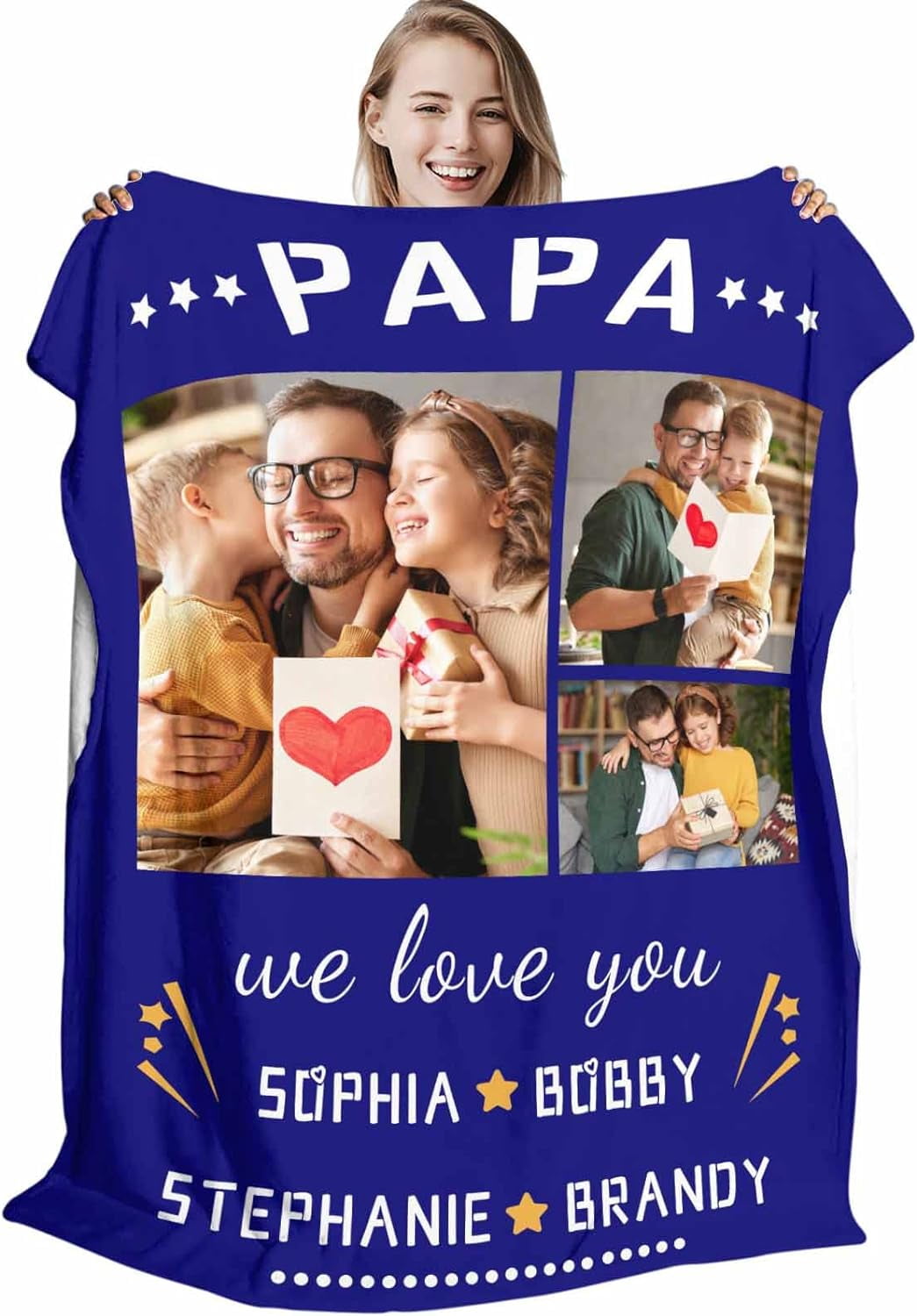 Custom Blanket Personalized Blanket with Photos Text Gift on Birthday ...