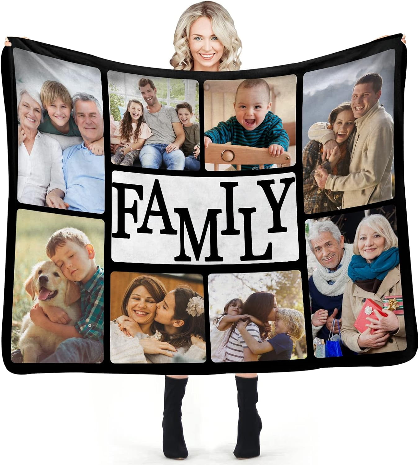 Custom Blanket Personalized Photos Text Collage Customized Picture ...