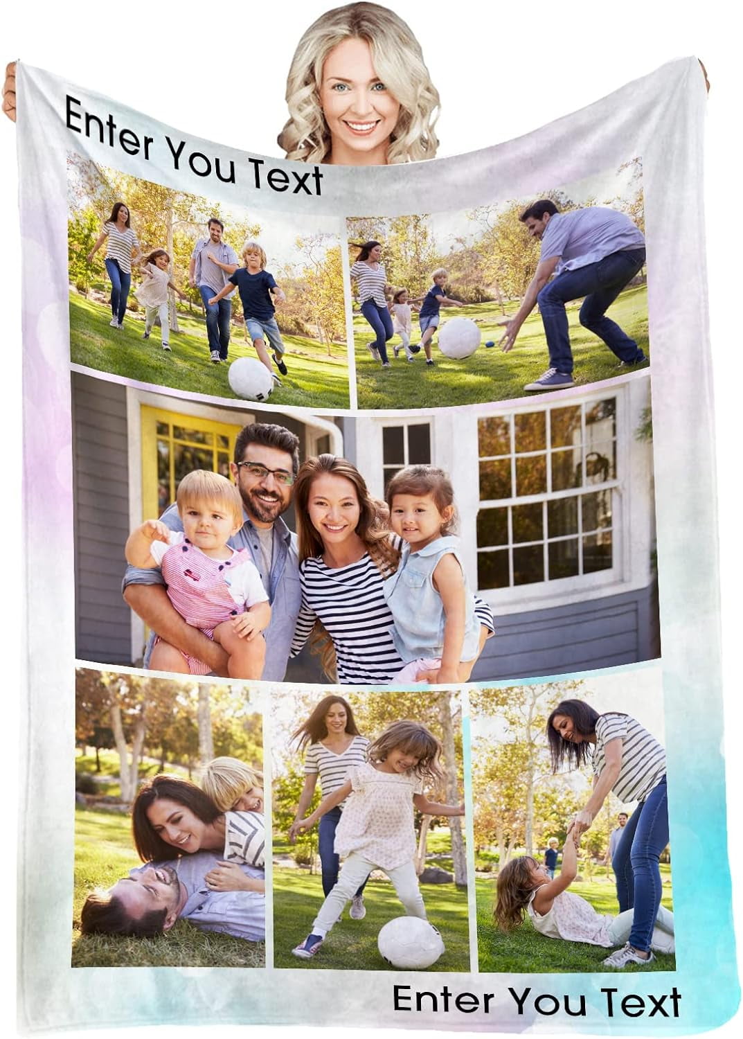 Custom Blanket Personalized Photos Text Collage Customized Picture ...