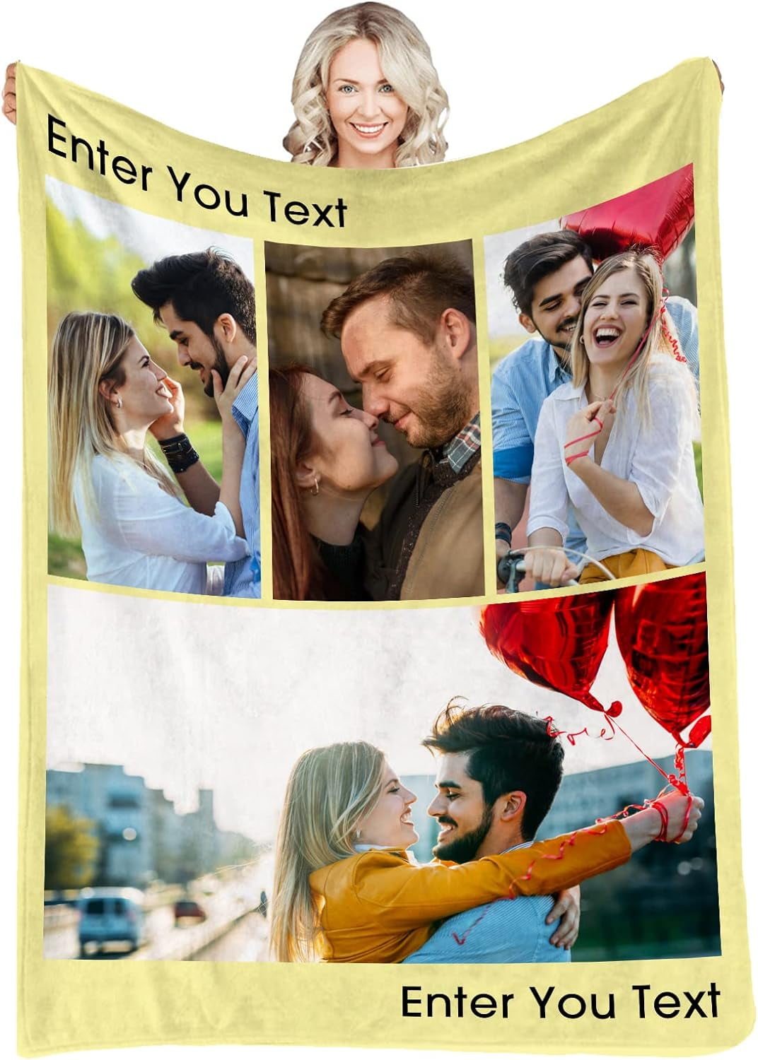 Custom Blanket Personalized Photos Text Collage Customized Picture ...