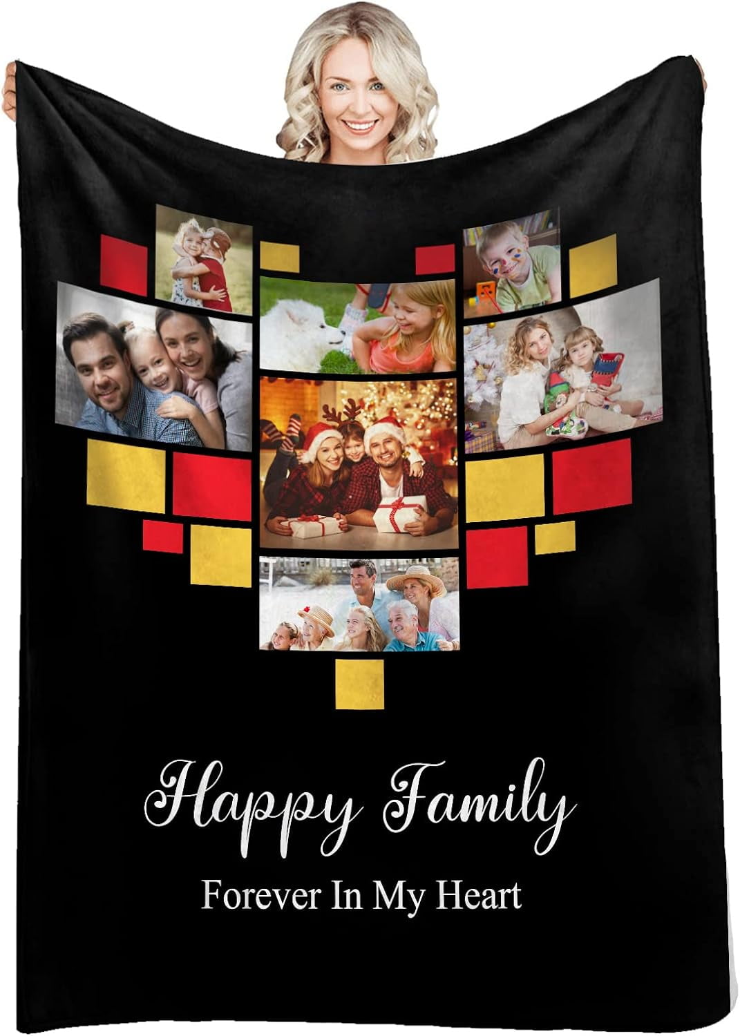 Custom Blanket Personalized Photos Text Collage Customized Picture ...