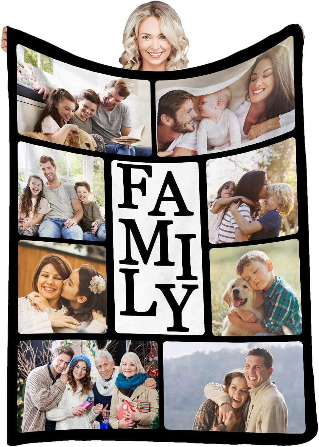 Custom Blanket Personalized Photos Text Collage Customized Picture ...