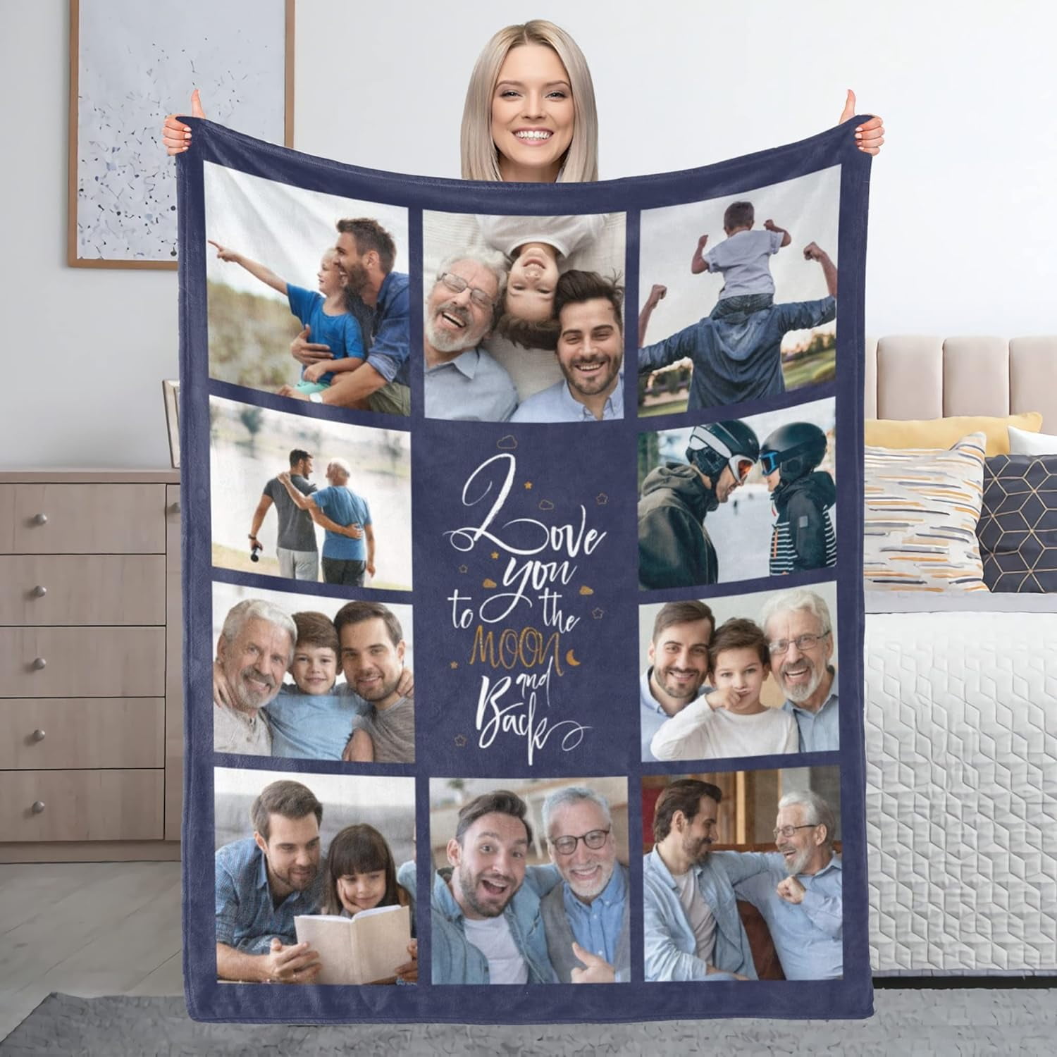 Custom Blanket with Photo Personalized Memorial Gifts, Customized ...