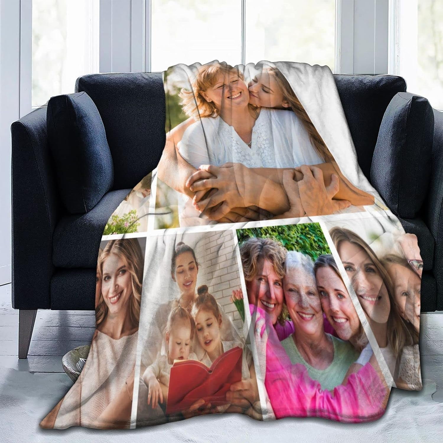 Custom Blanket with Photo Text Personalized Flannel Throw Blanket ...