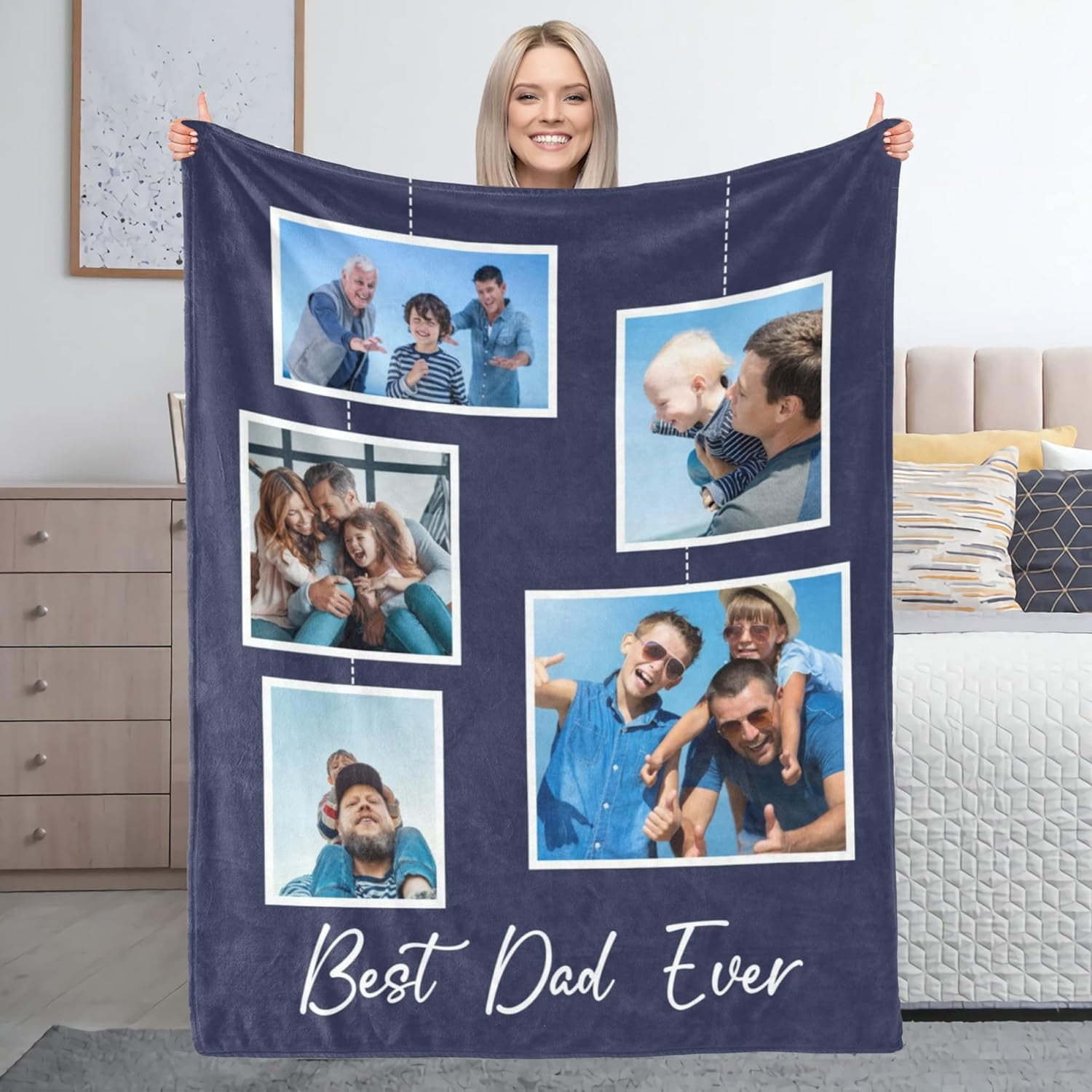 Custom Blanket with Photo Text Personalized Throw Blanket Personalized ...