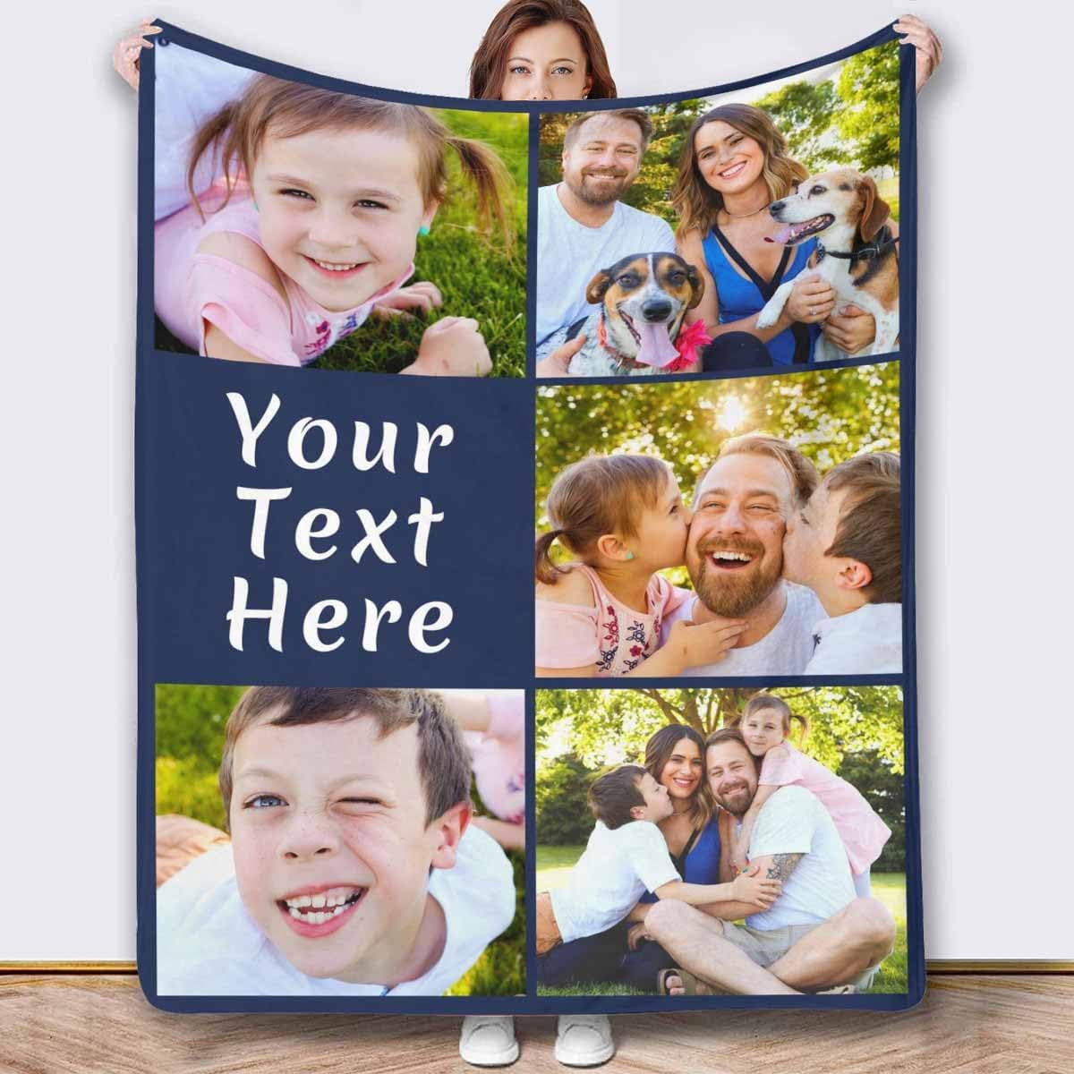 Custom Blanket with Photo Texts Personalized Blankets and Throws ...