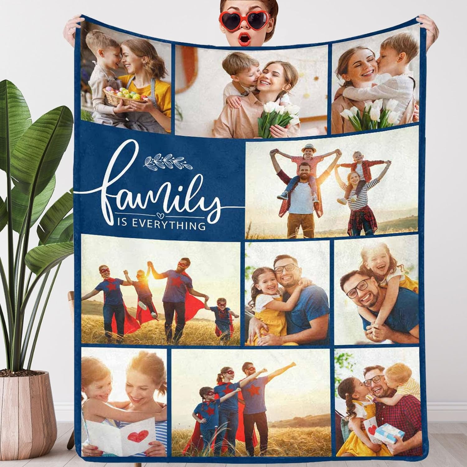 Custom Blanket with Photos: Made in USA, Personalized Blanket Memorial ...