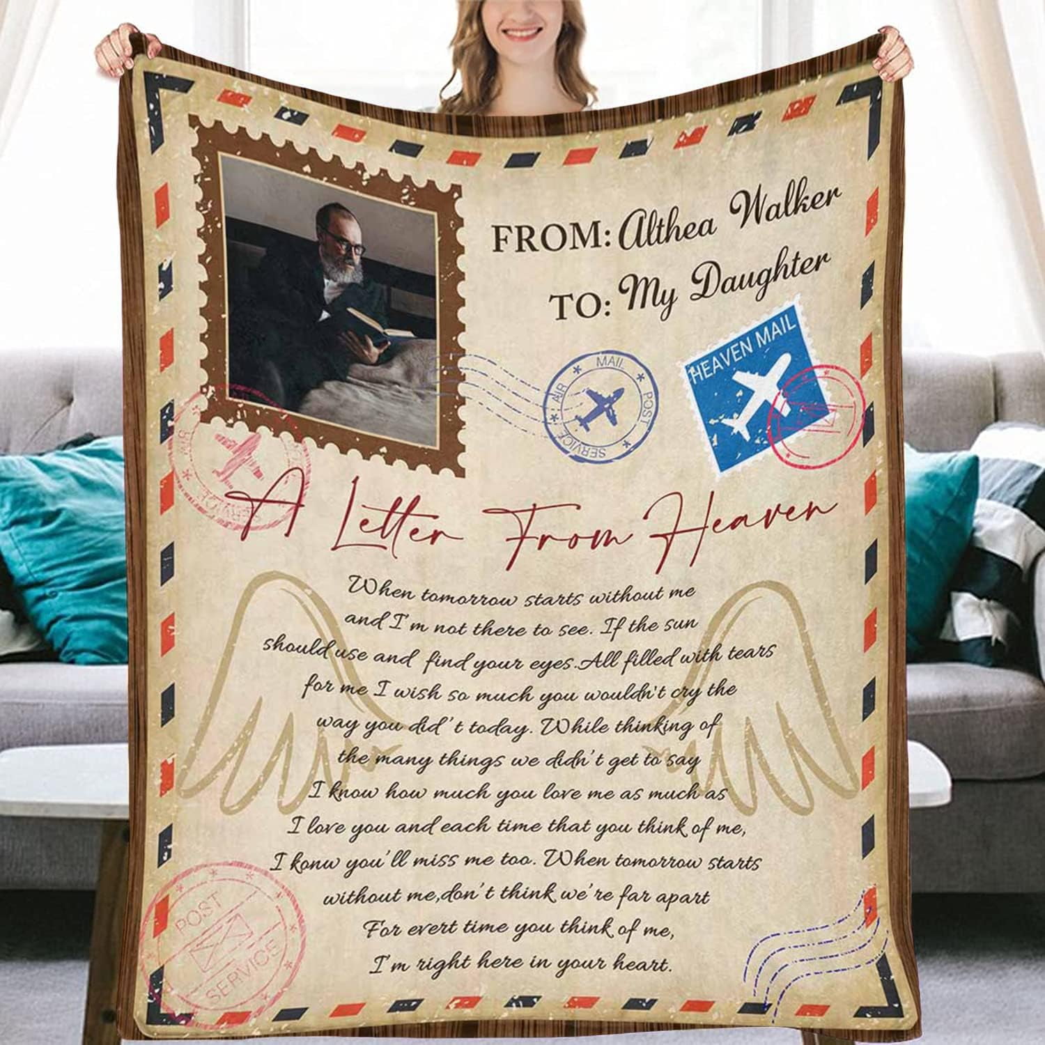 Custom Blanket with Photos Personalized Bereavement Gifts Blanket ...