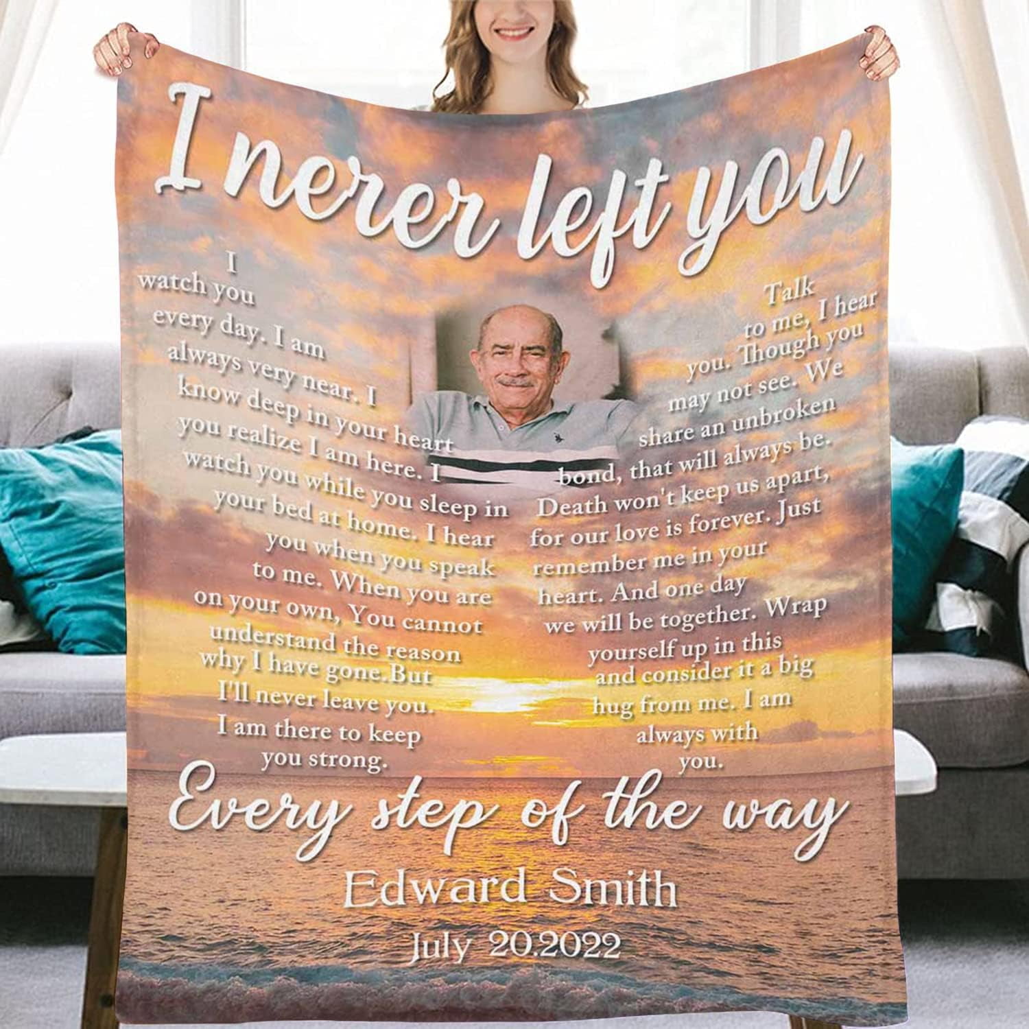 Custom Blanket with Photos Personalized Bereavement Gifts Blanket ...