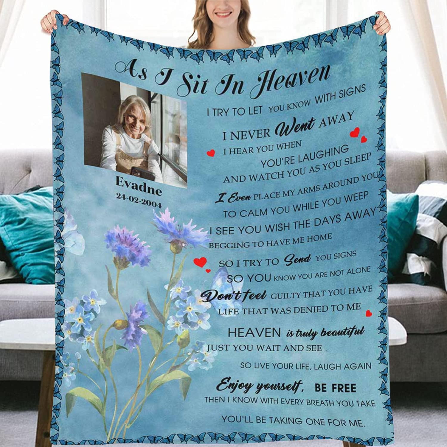 Custom Blanket with Photos Personalized Bereavement Gifts Blanket ...