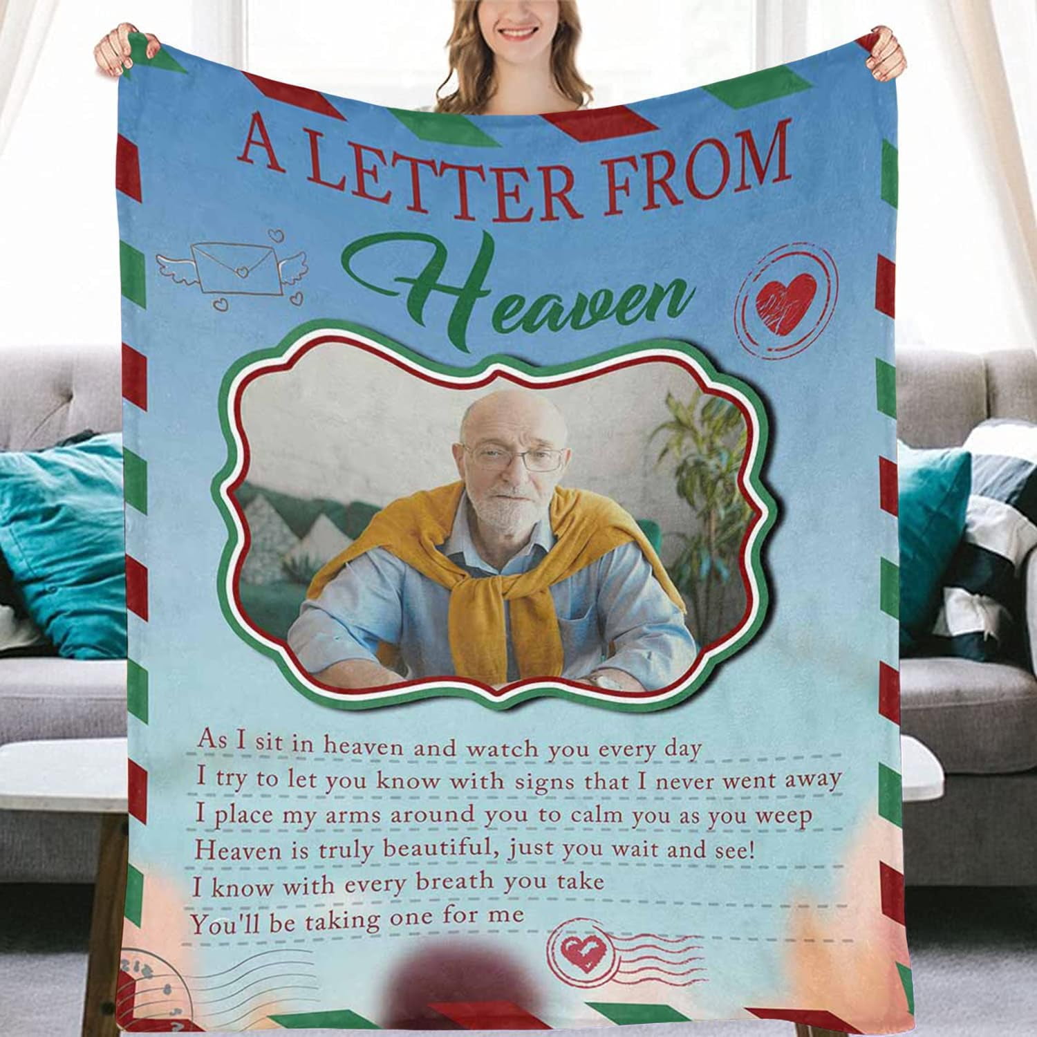 Custom Blanket with Photos Personalized Bereavement Gifts Blanket ...