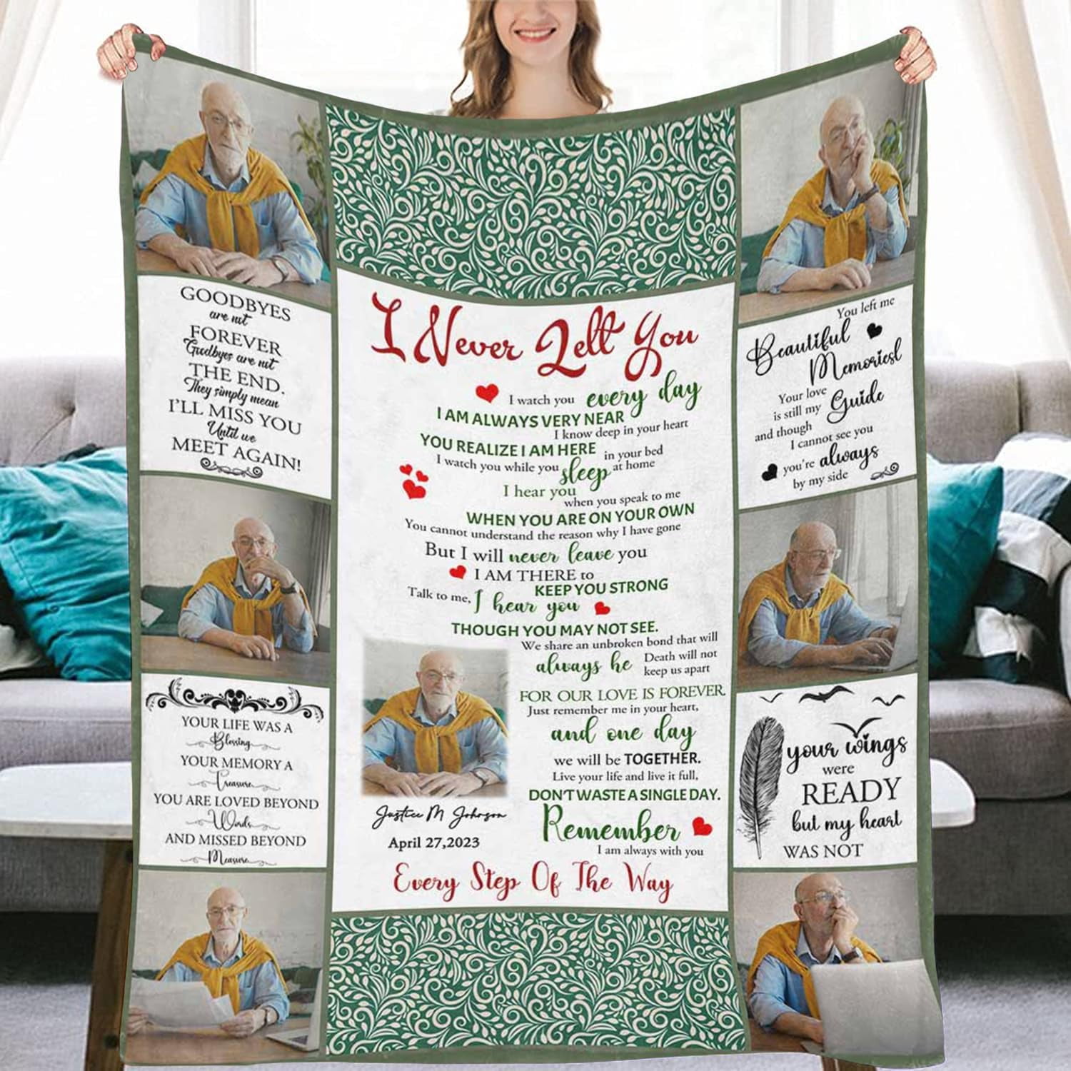 Custom Blanket with Photos Personalized Bereavement Gifts Blanket ...
