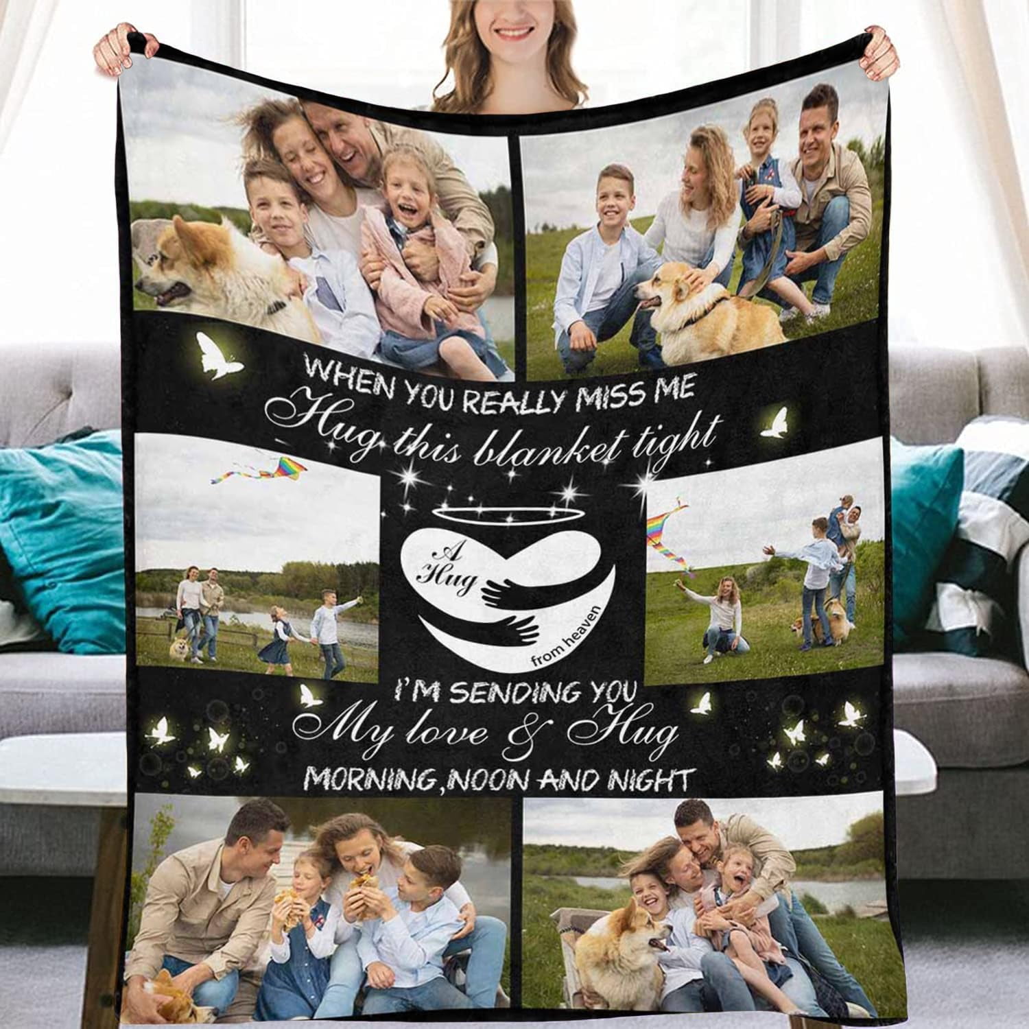 Custom Blanket with Photos Personalized Bereavement Gifts Blanket ...