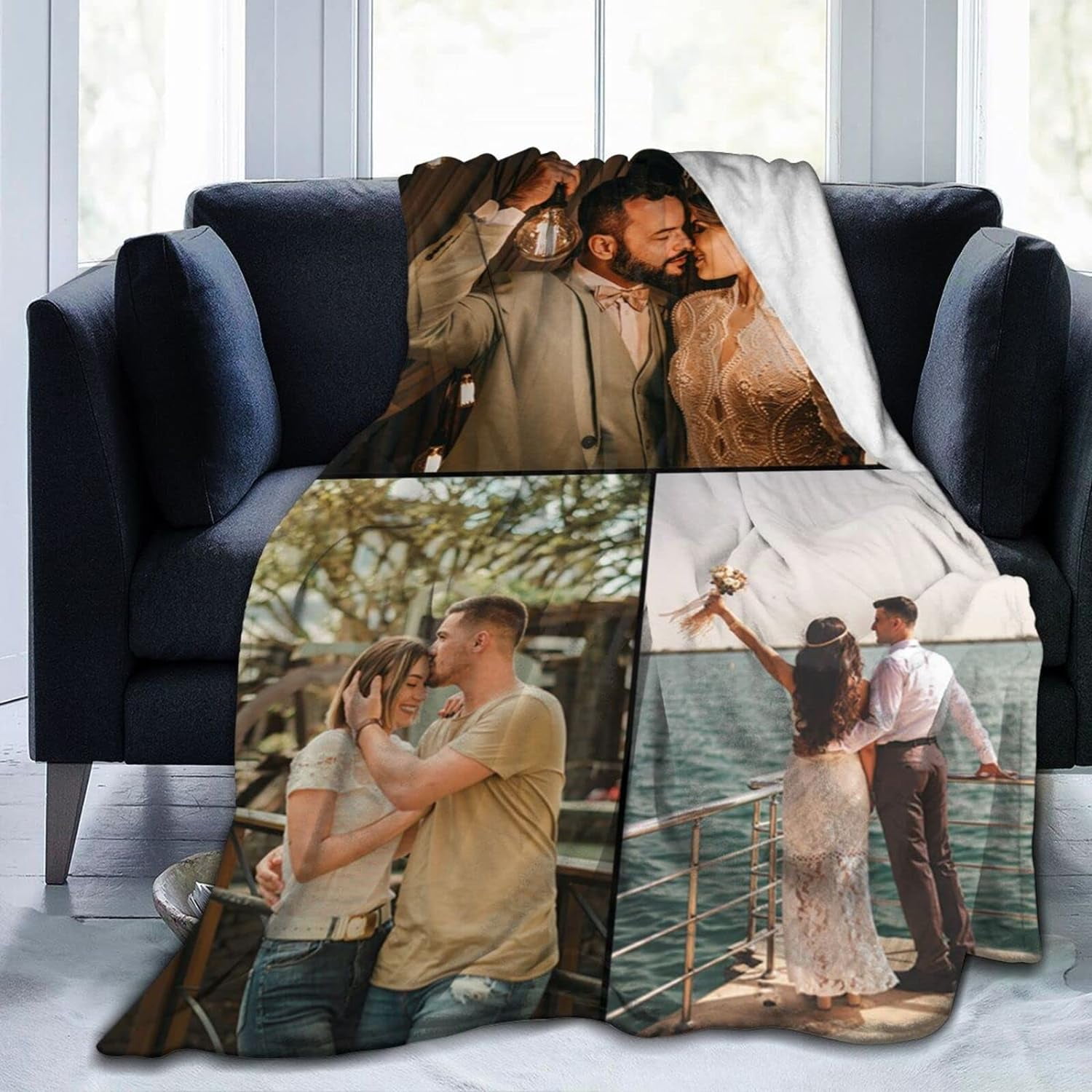 Custom Blanket with Photos Text, Customized Blankets with Photos ...