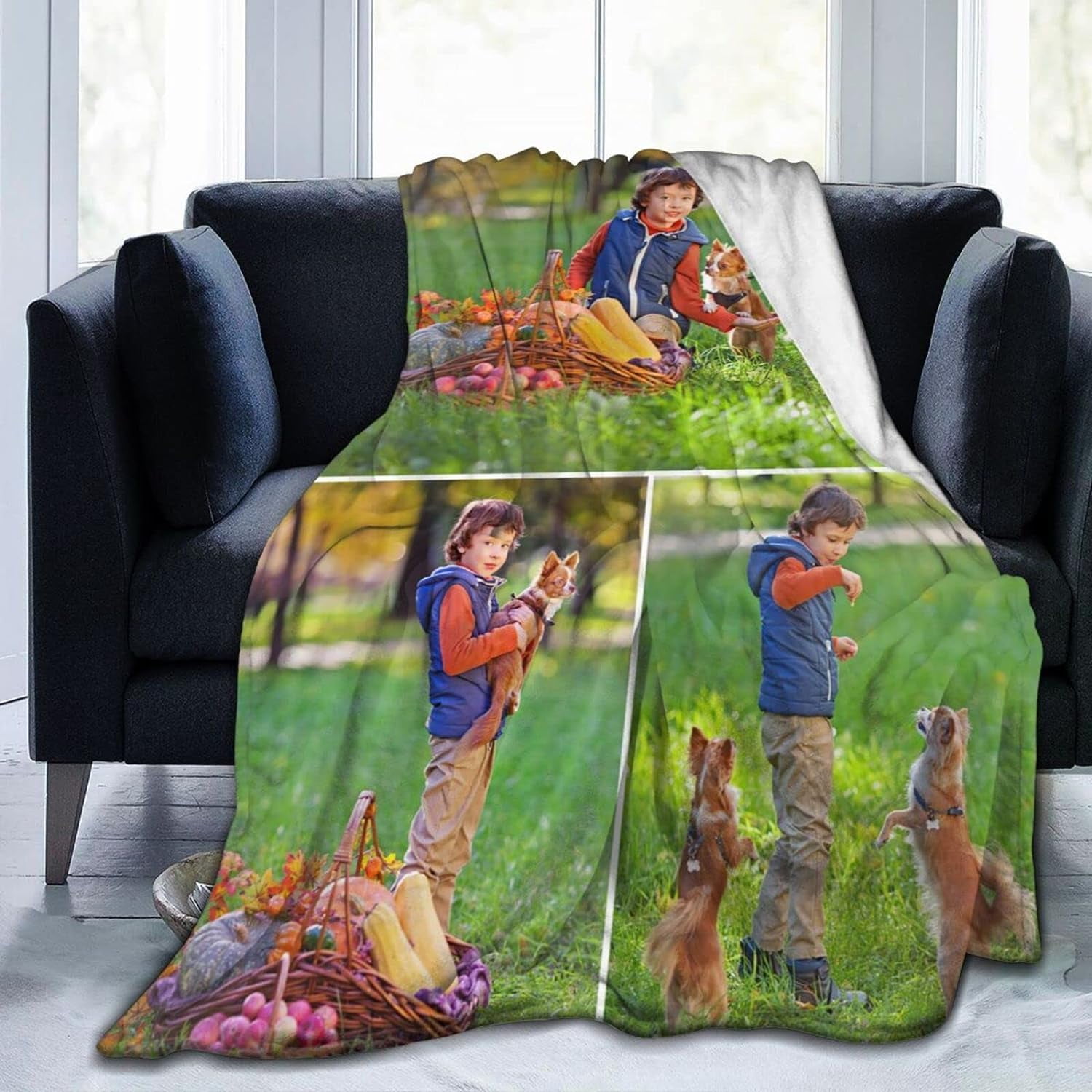 Custom Blanket with Photos Text, Personalized Blanket Customized Throw ...