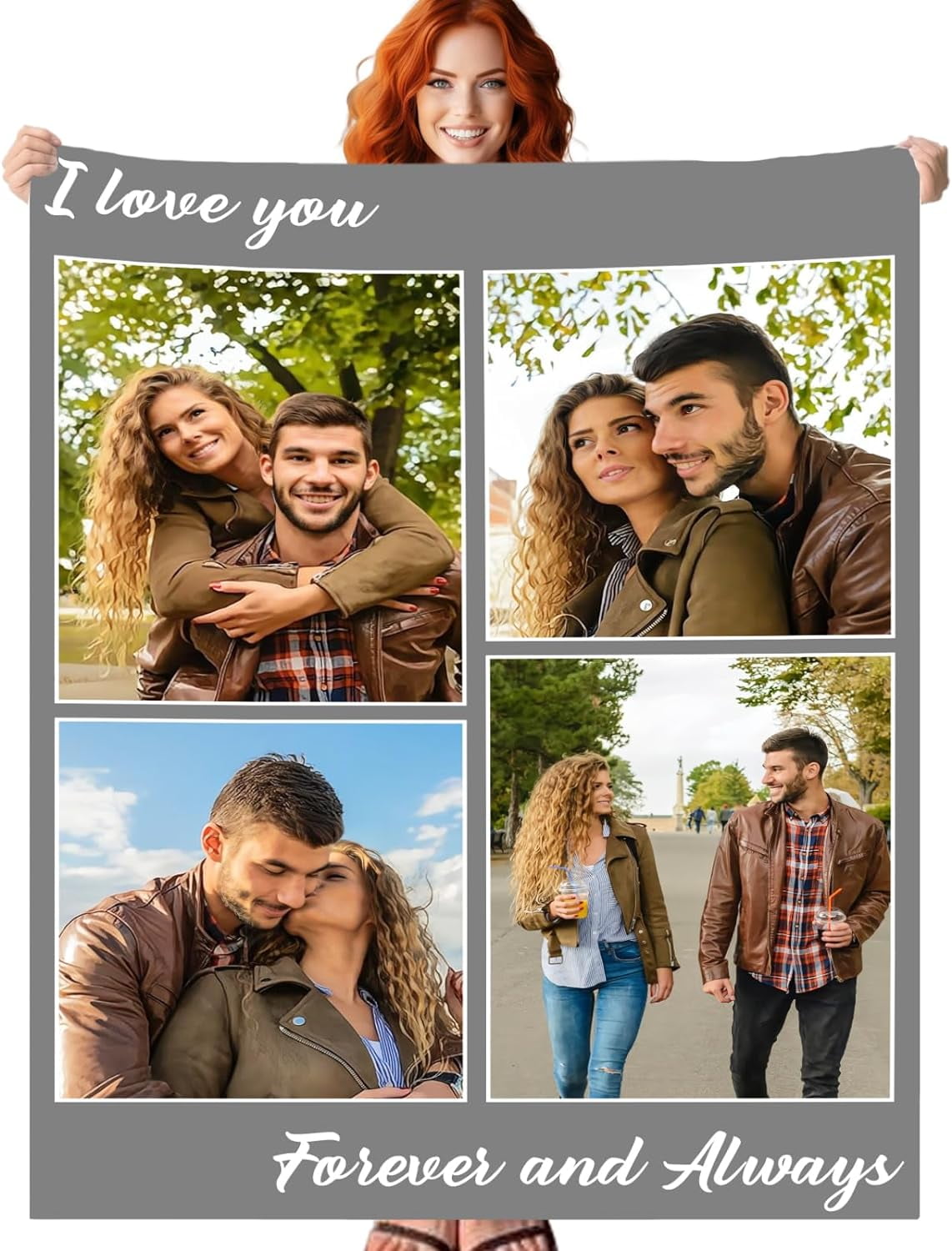 Custom Blanket with Photos Text, Personalized Blanket with Pictures ...