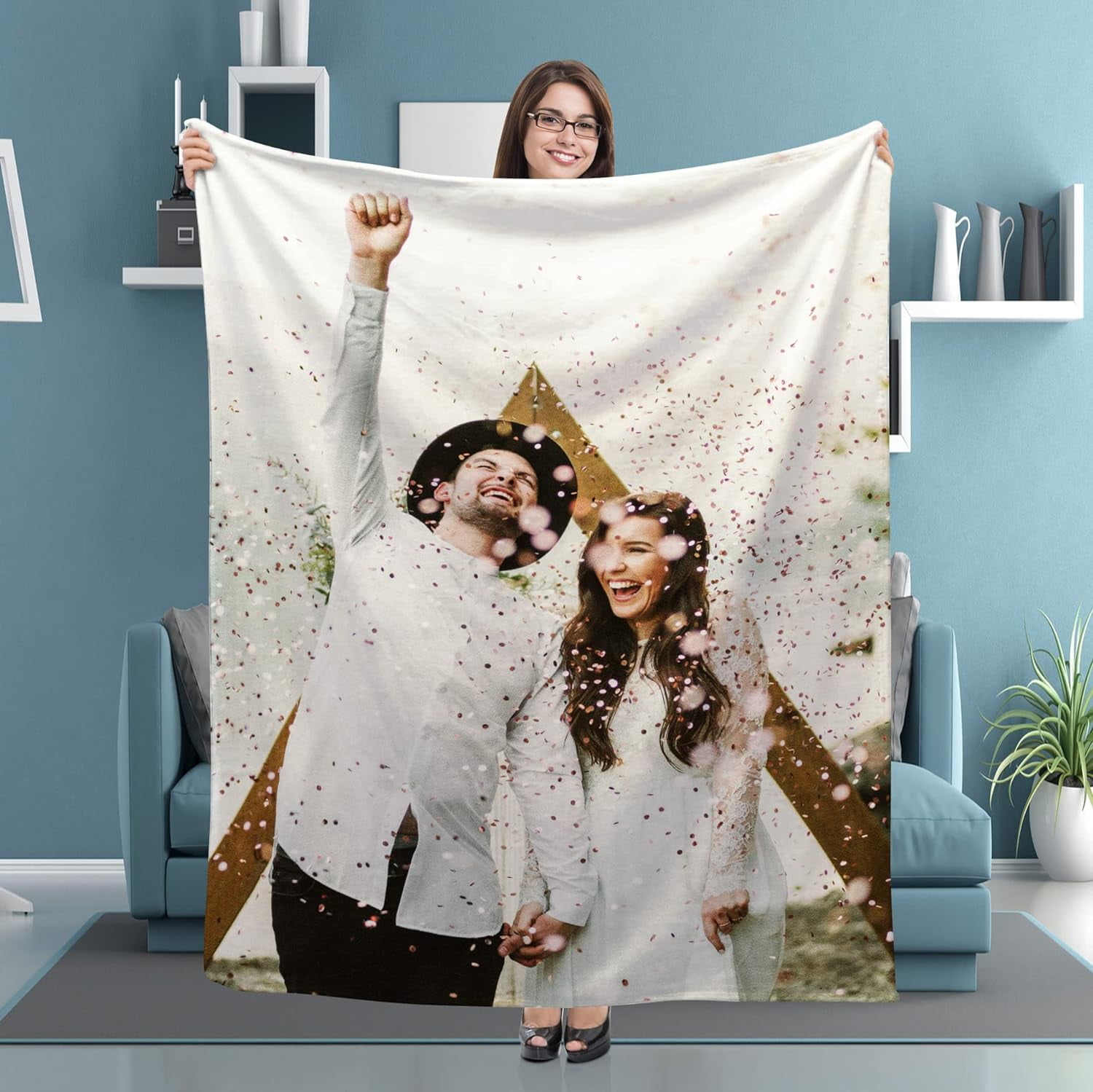 Custom Blanket with Photos Text Personalized Blankets for Adults ...