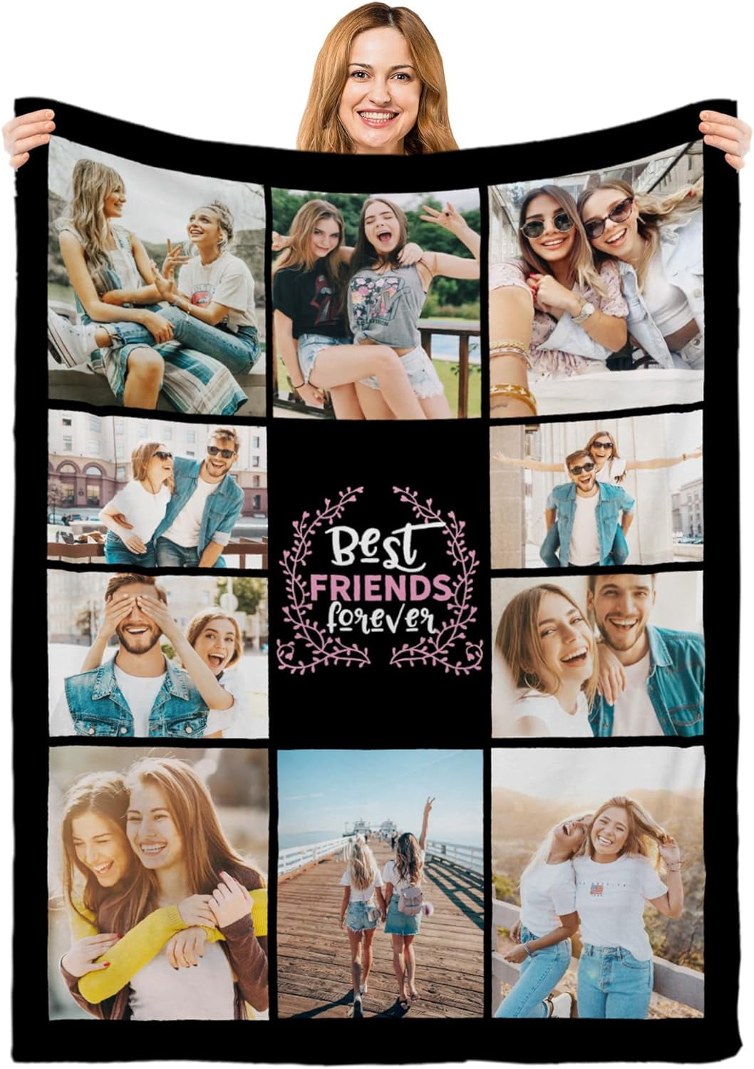 Custom Blanket with Photos Text Personalized Blankets for Adults ...