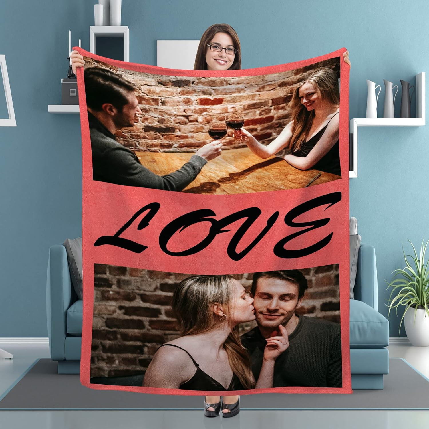 Custom Blanket with Photos Text Personalized Blankets for Adults ...