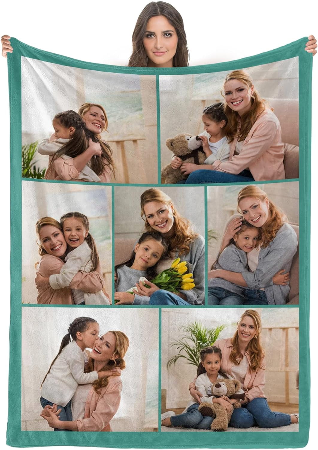 Custom Blanket with Photos/Text, Personalized Customized Picture Throw ...