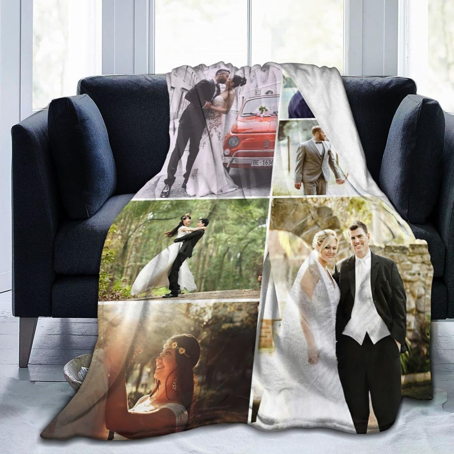 Custom Blanket with Photos Text, Personalized Blanket Customized Throw ...