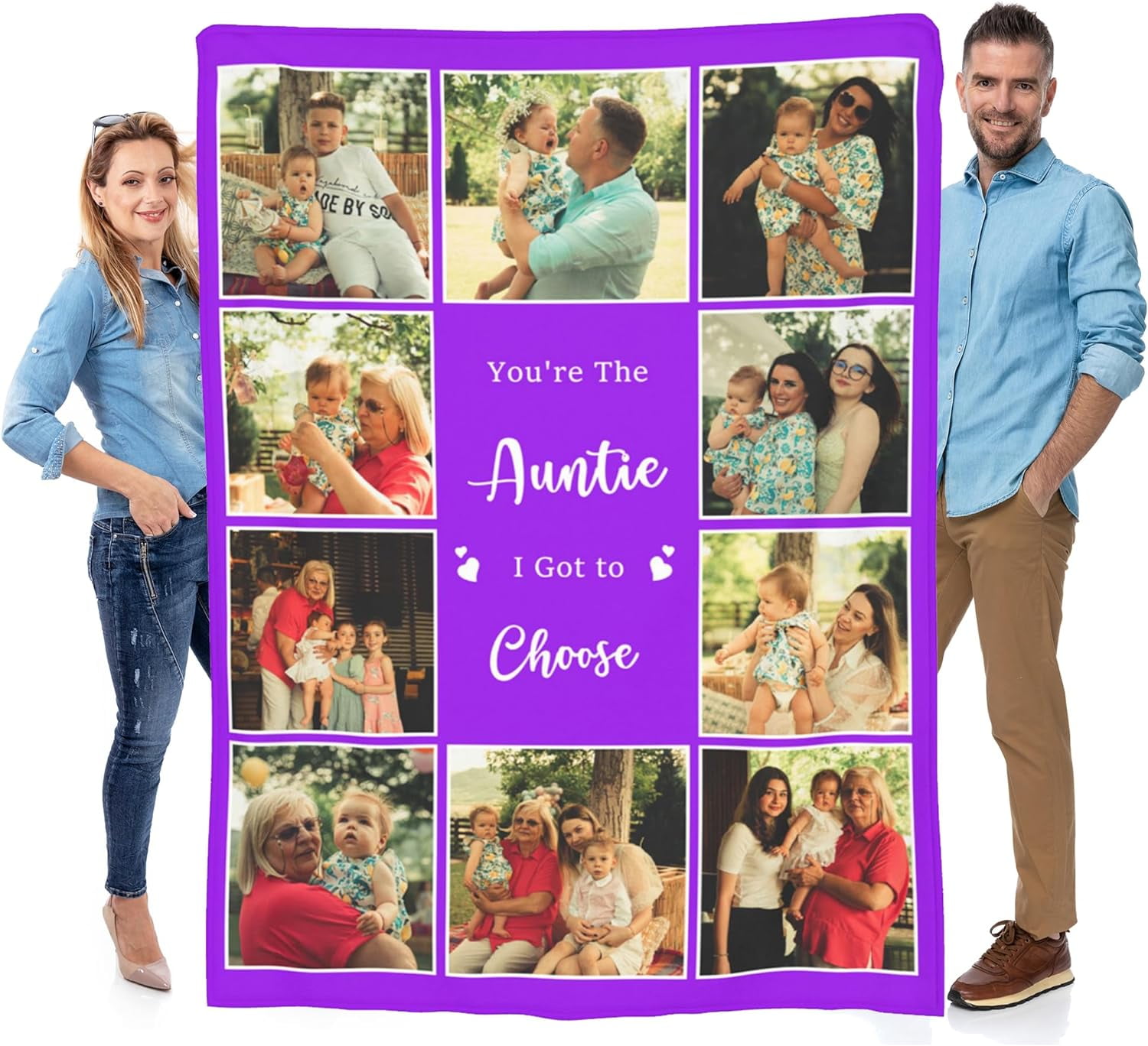 Custom Blanket with Photos Text, Personalized Photo Blankets and Throws ...