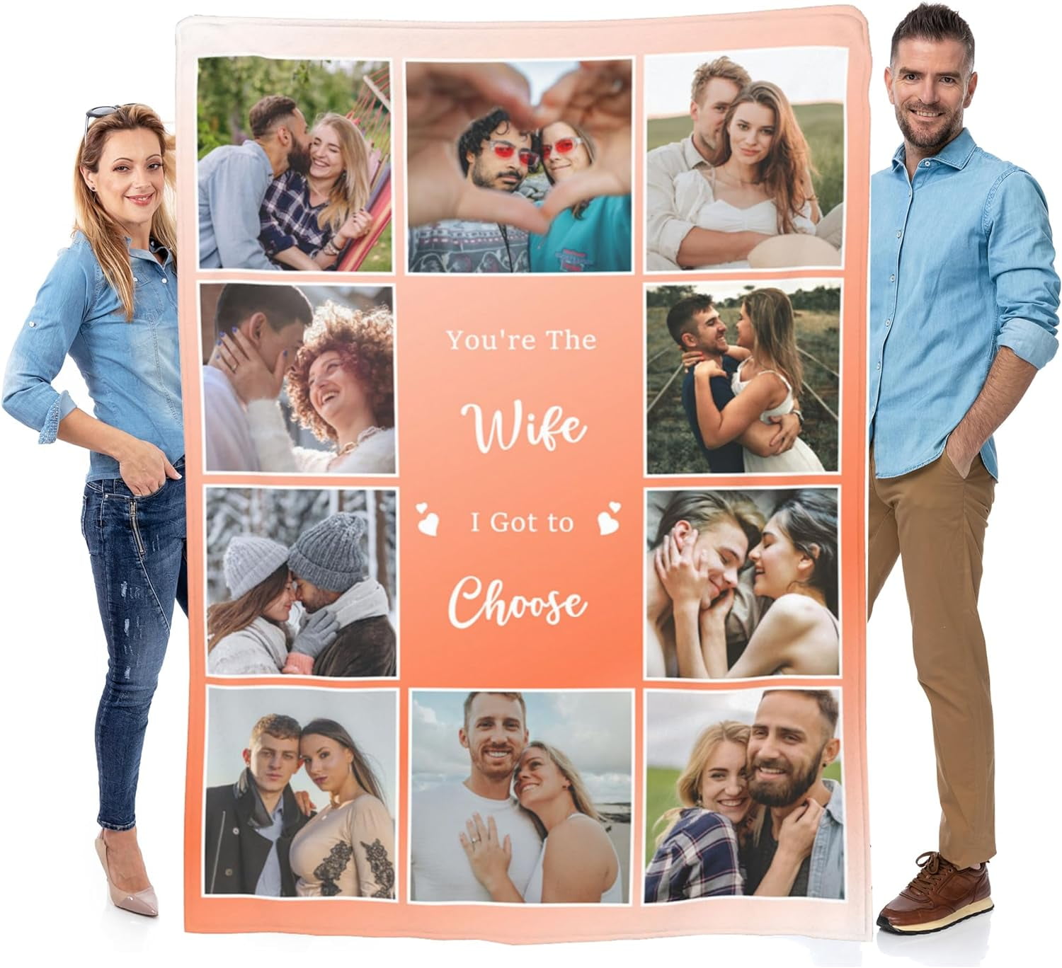 Custom Blanket with Photos Text, Personalized Photo Blankets and Throws ...