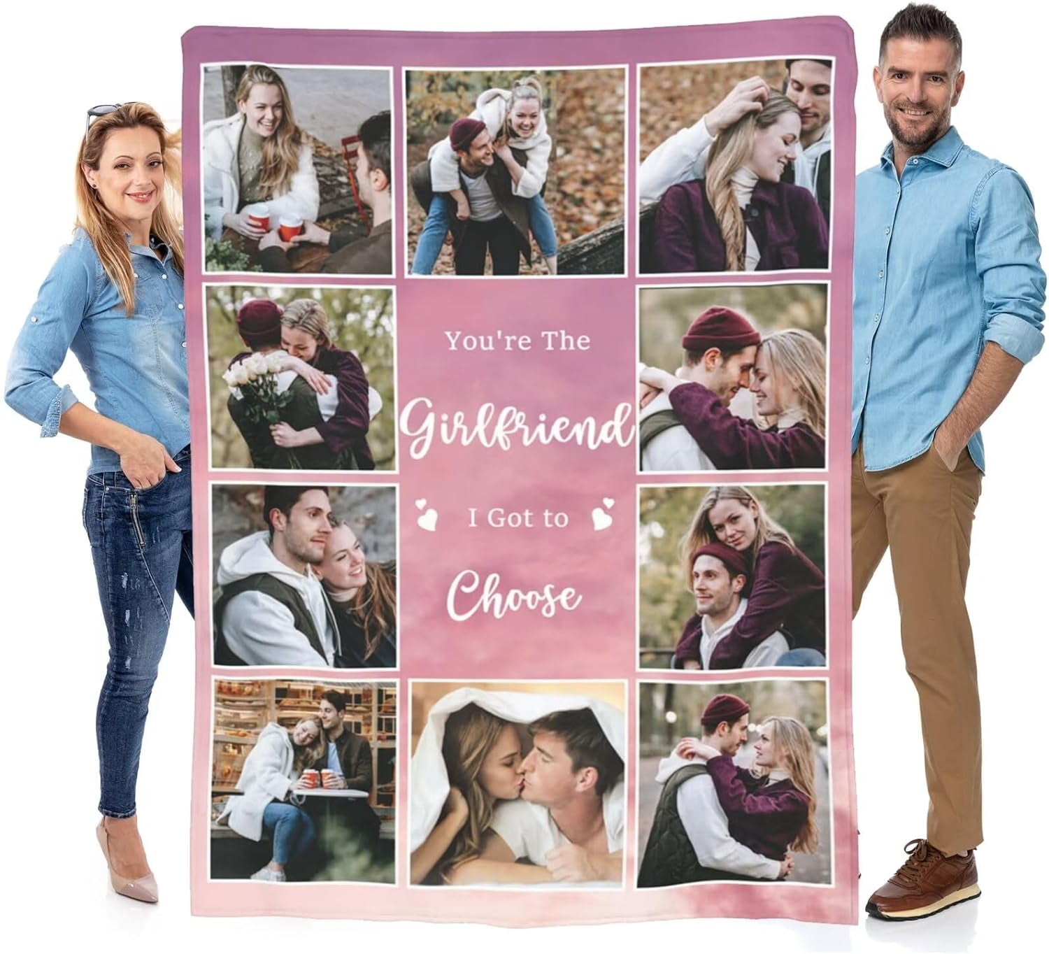 Custom Blanket with Photos Text, Personalized Photo Blankets and Throws ...