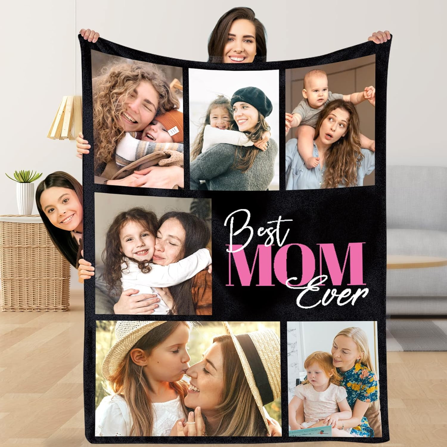 Custom Blanket with Photos/Text, Personalized Picture Blanket Throw ...