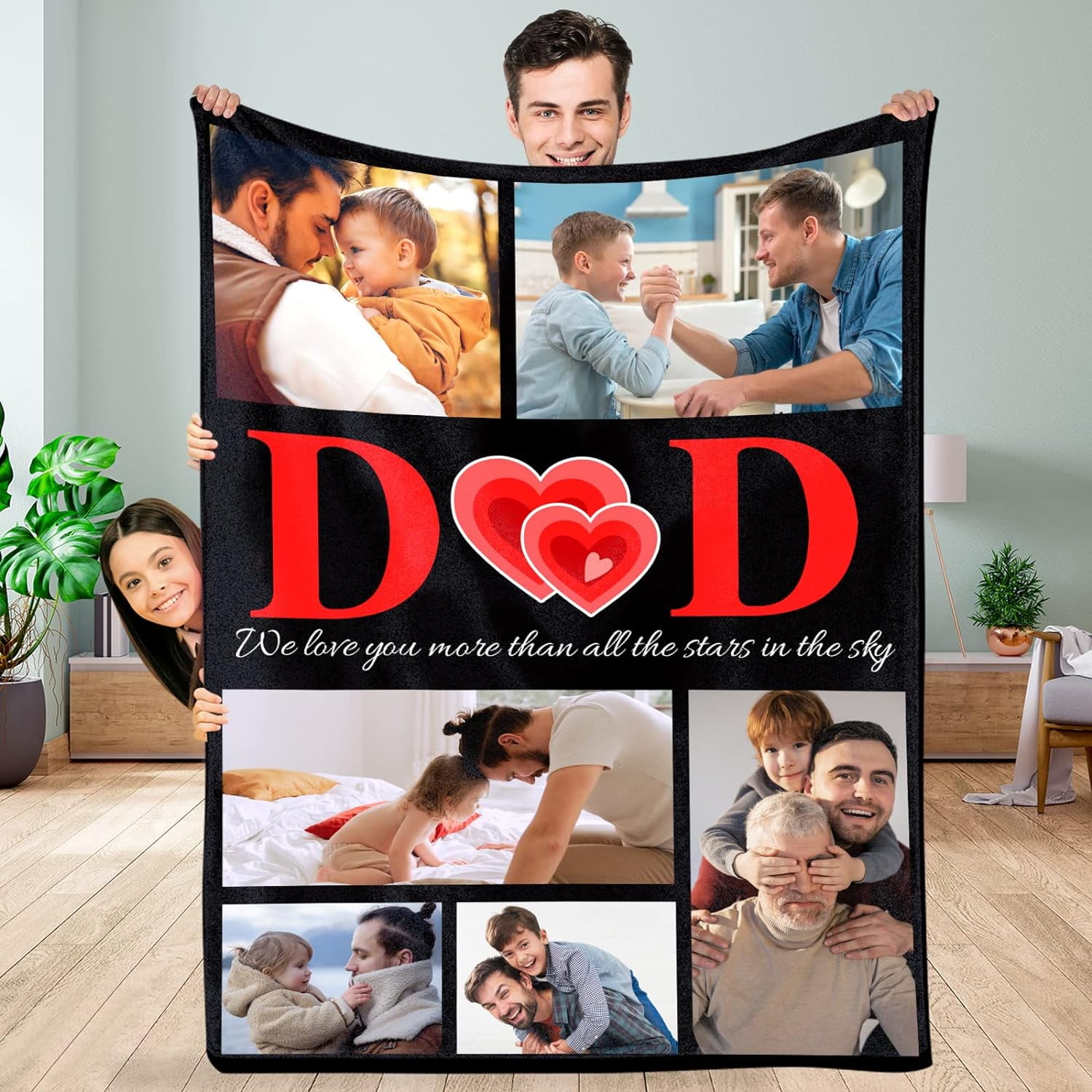 Custom Blanket with Photos/Text, Personalized Picture Blanket Throw ...