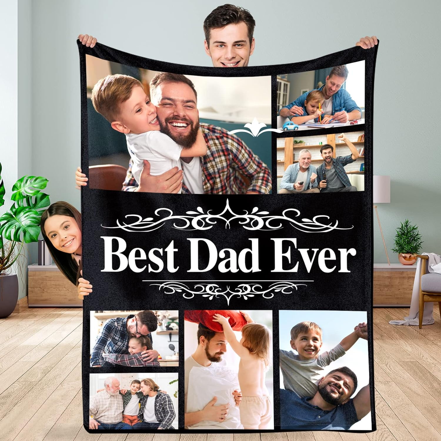 Custom Blanket with Photos/Text, Personalized Picture Blanket Throw ...