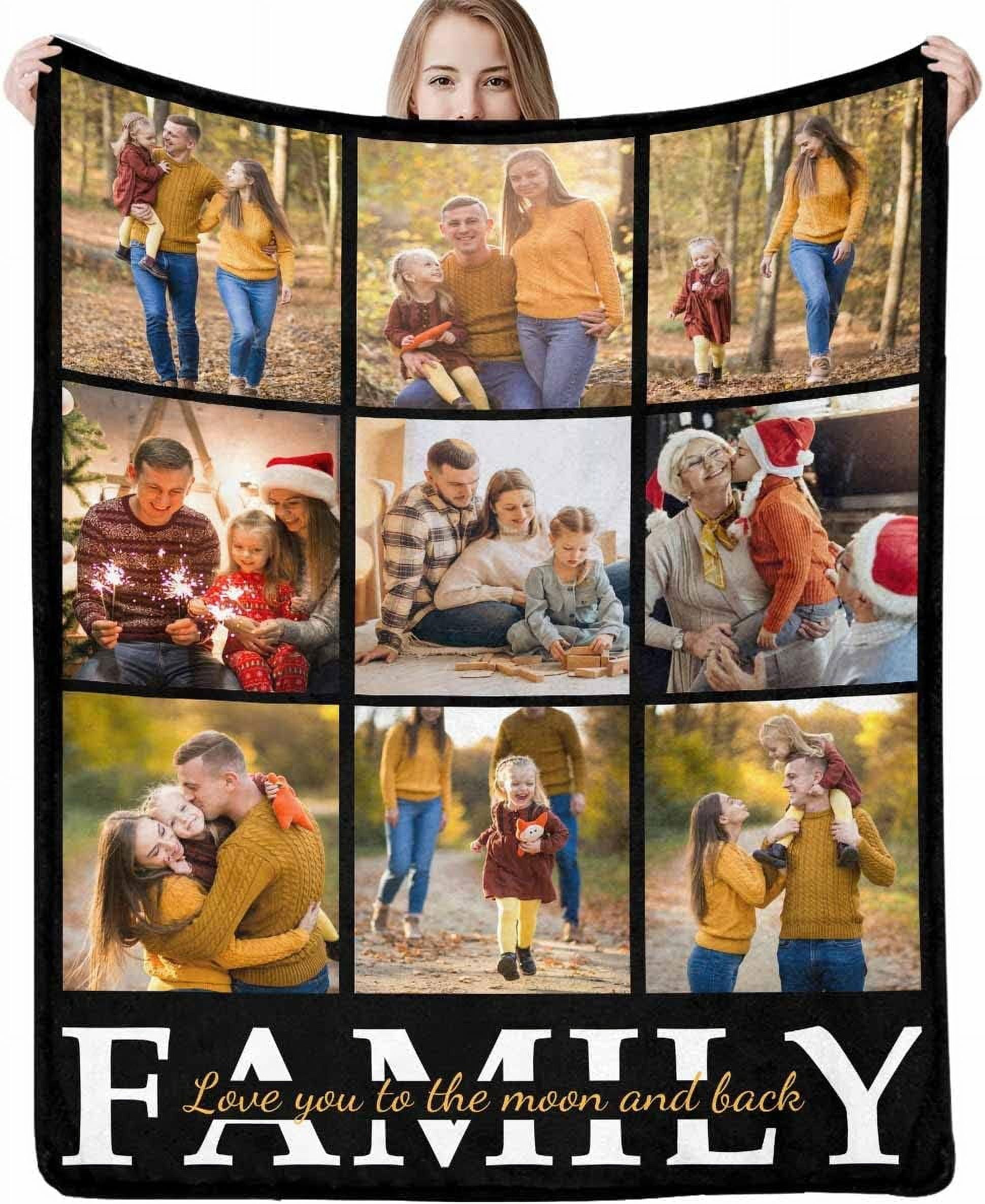 Custom Blanket with Photos Text, Personalized Picture Blankets, 10 ...