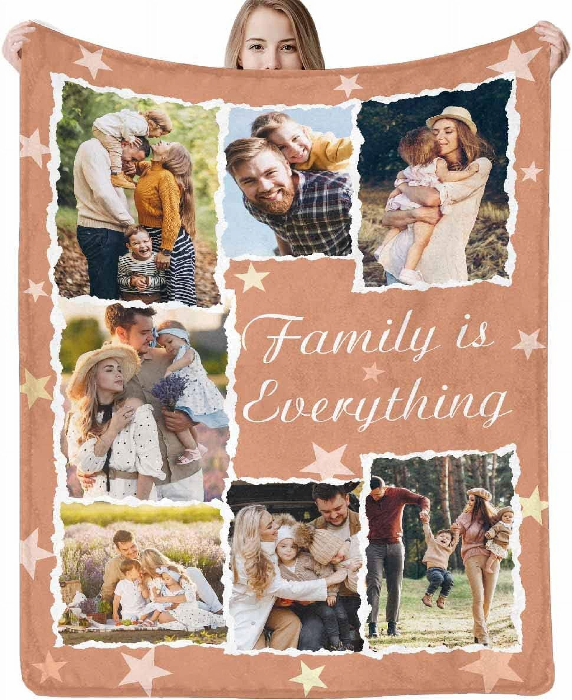 Custom Blanket with Photos Text, Personalized Picture Blankets, 10 ...