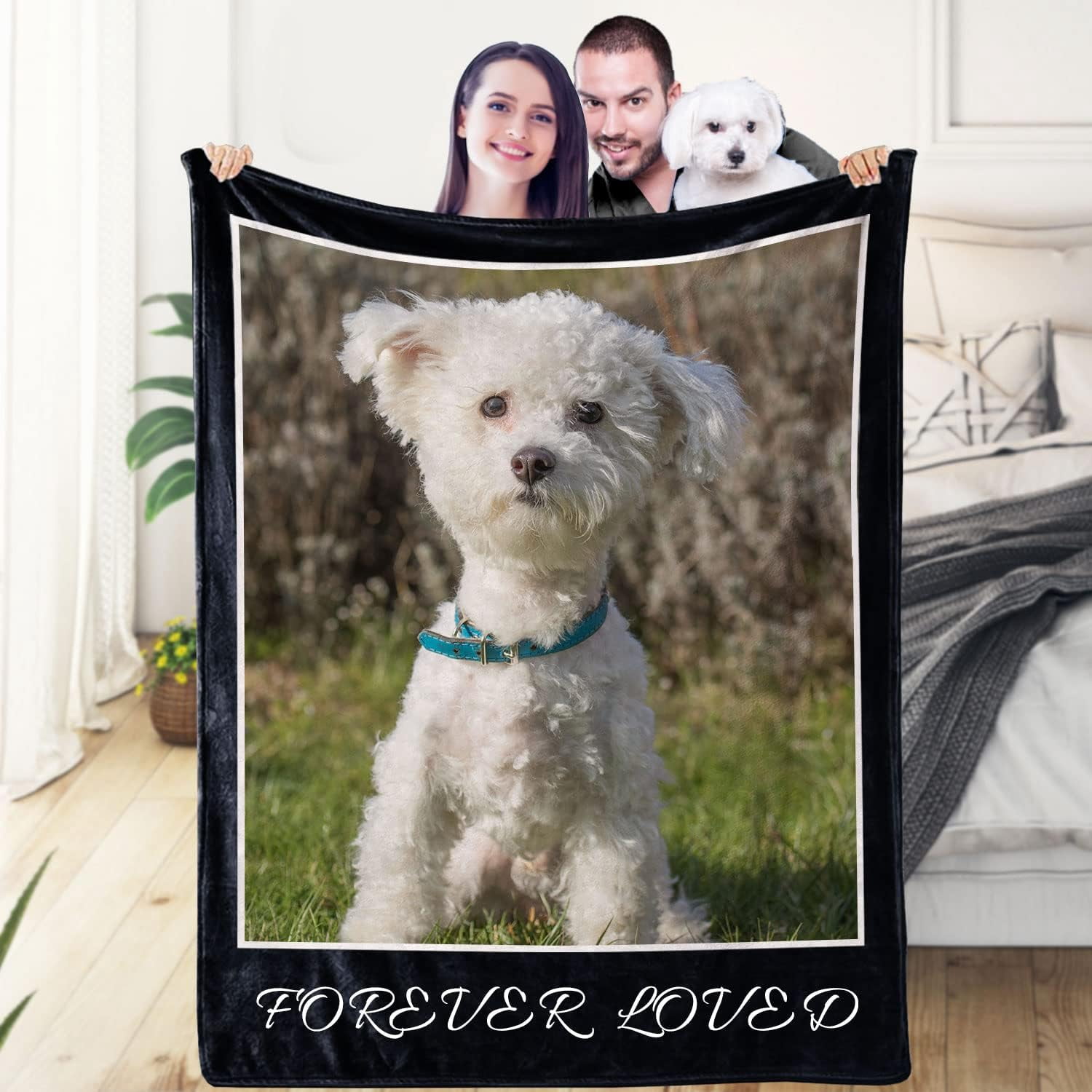 Custom Blanket with Photos/Text, Personalized Throw Blanket Cozy Fleece ...