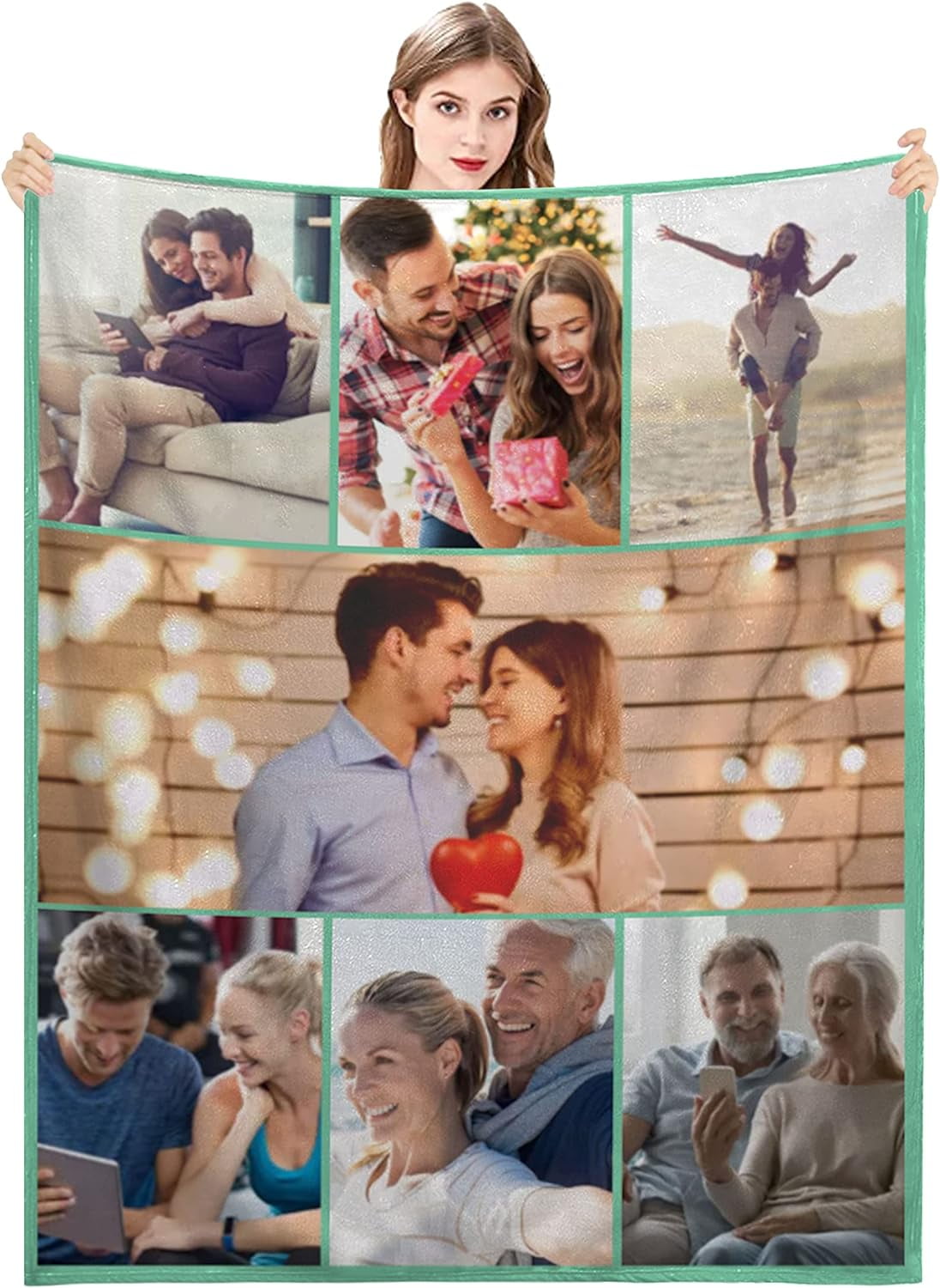 Custom Blanket with Photos Text Picture Customized Blankets Collage ...