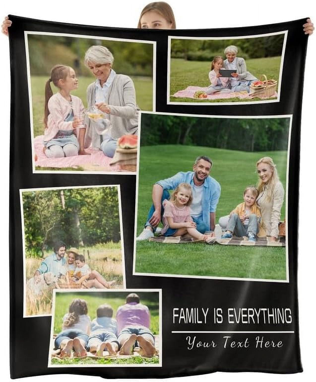 Custom Blanket With Photos Texts-Personalised Photo Blanket Flannel ...