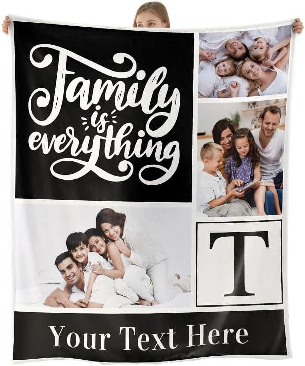 Custom Blanket With Photos Texts-Personalised Photo Blanket Flannel ...