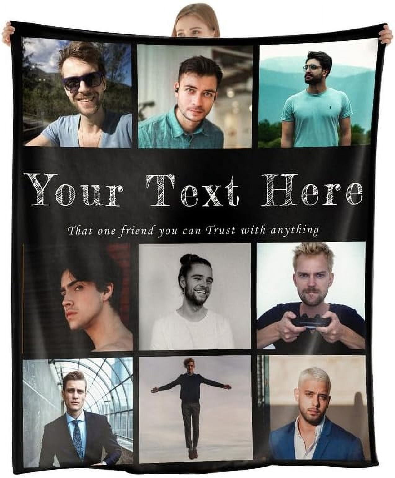 Custom Blanket With Photos Texts-Personalised Photo Blanket Flannel ...