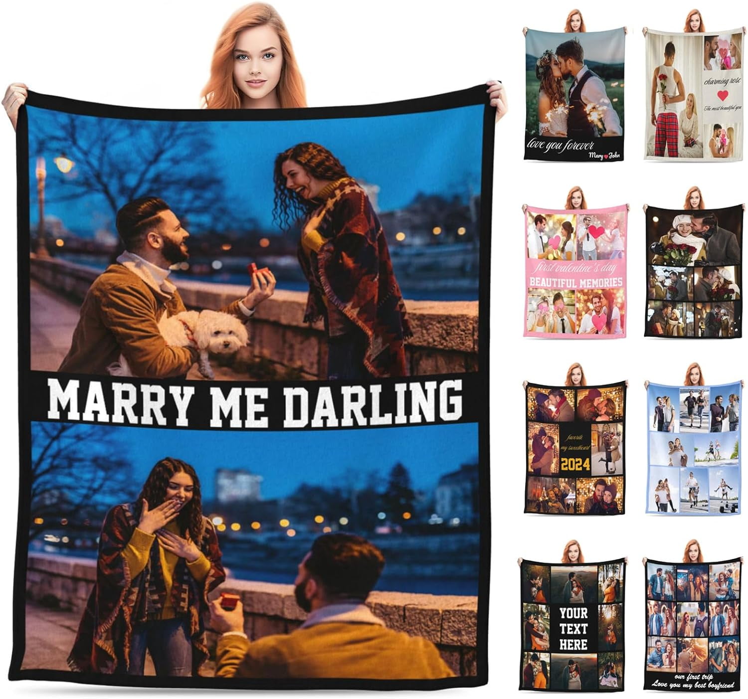 Custom Blanket with Picture HD Printing Photo Blankets Customize ...