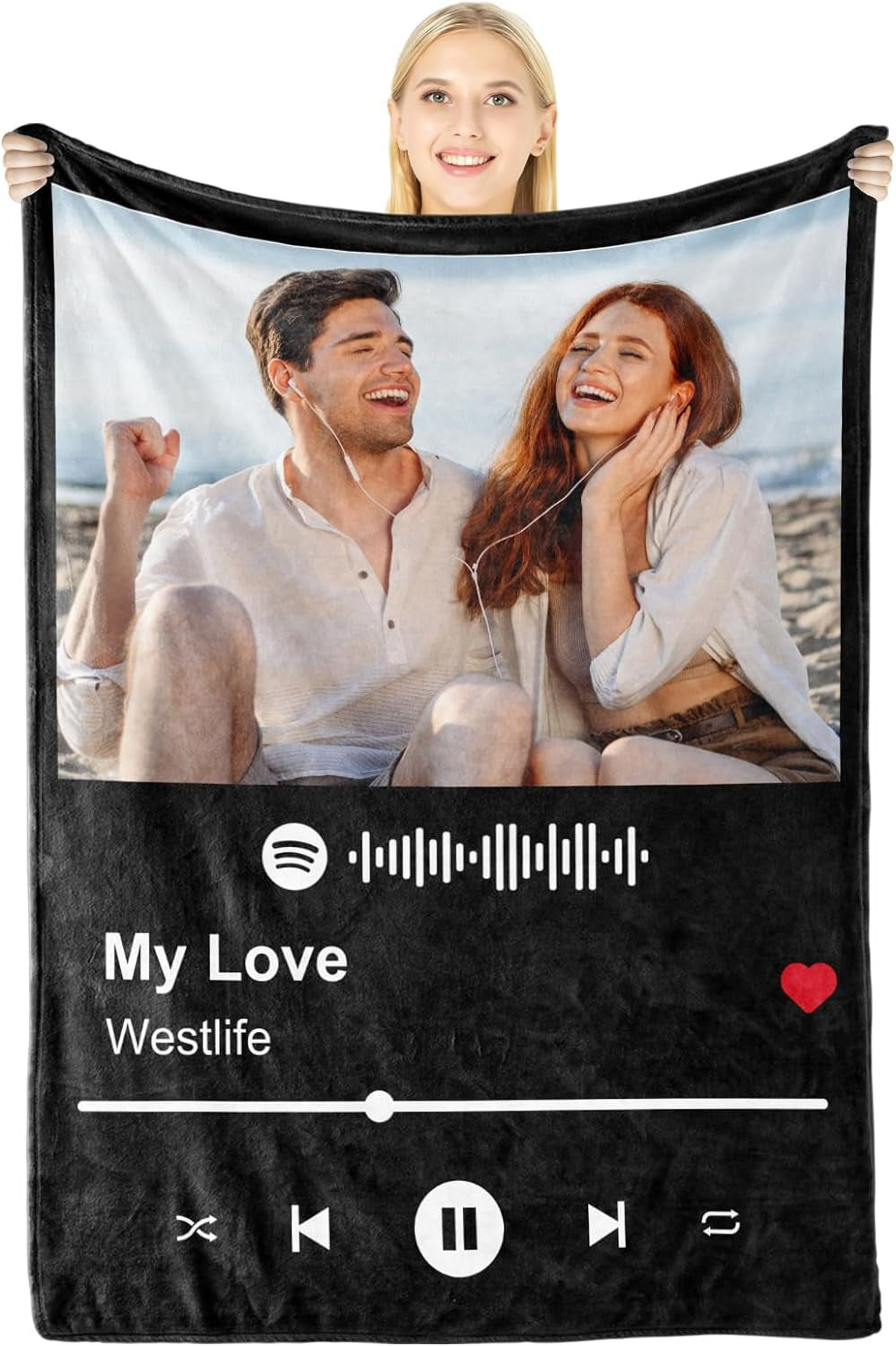 Custom Blanket with Picture Personalized Spotify Music Cover Gifts for ...
