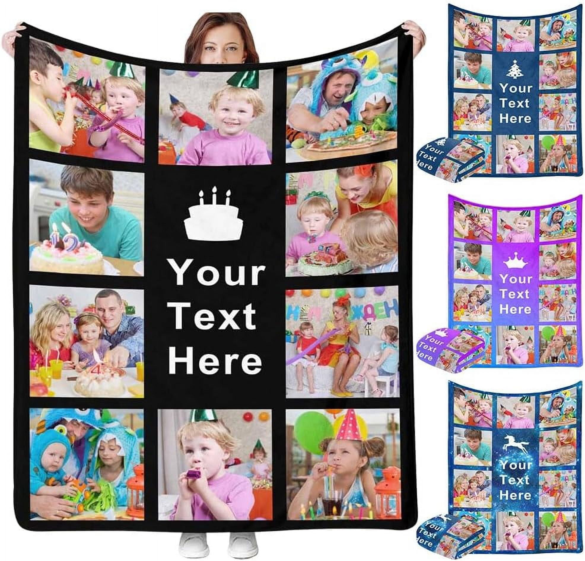 Custom Blanket with Picture Text Customized Blankets with 20 Photos ...