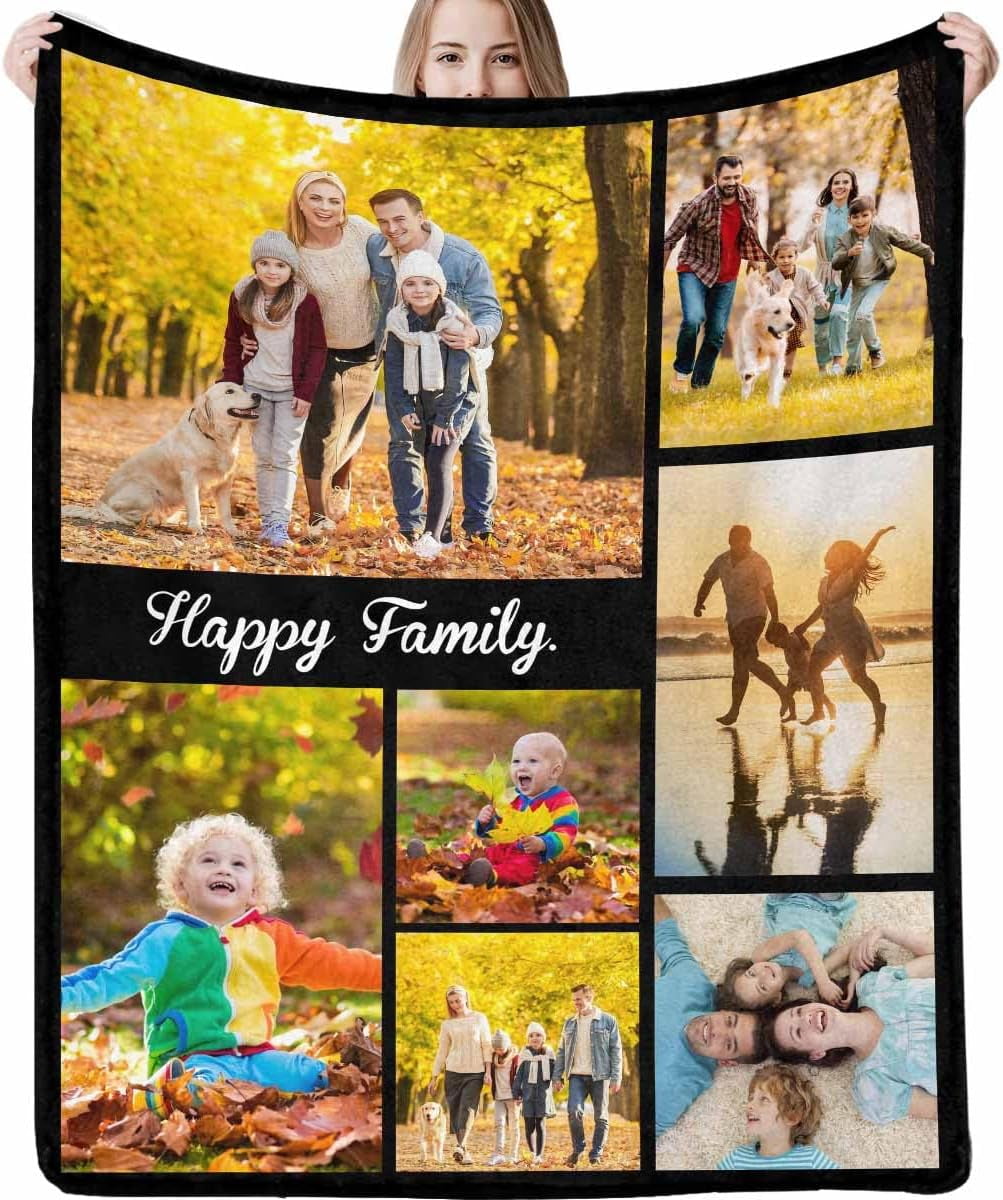 Custom Blanket with Picture Text Customized Blankets with 20 Photos ...