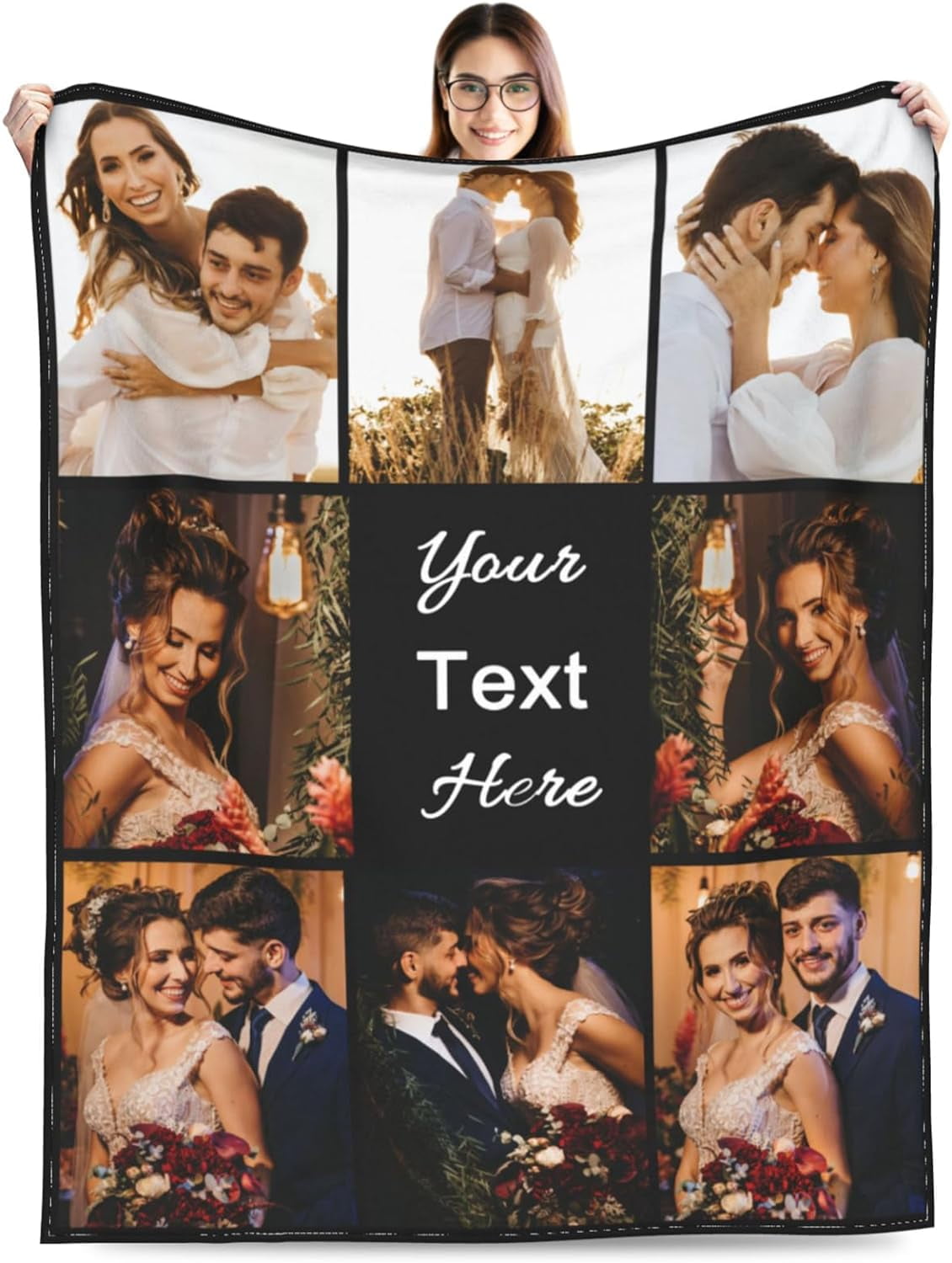 Custom Blanket with Picture Text Customized Blankets with Photos ...