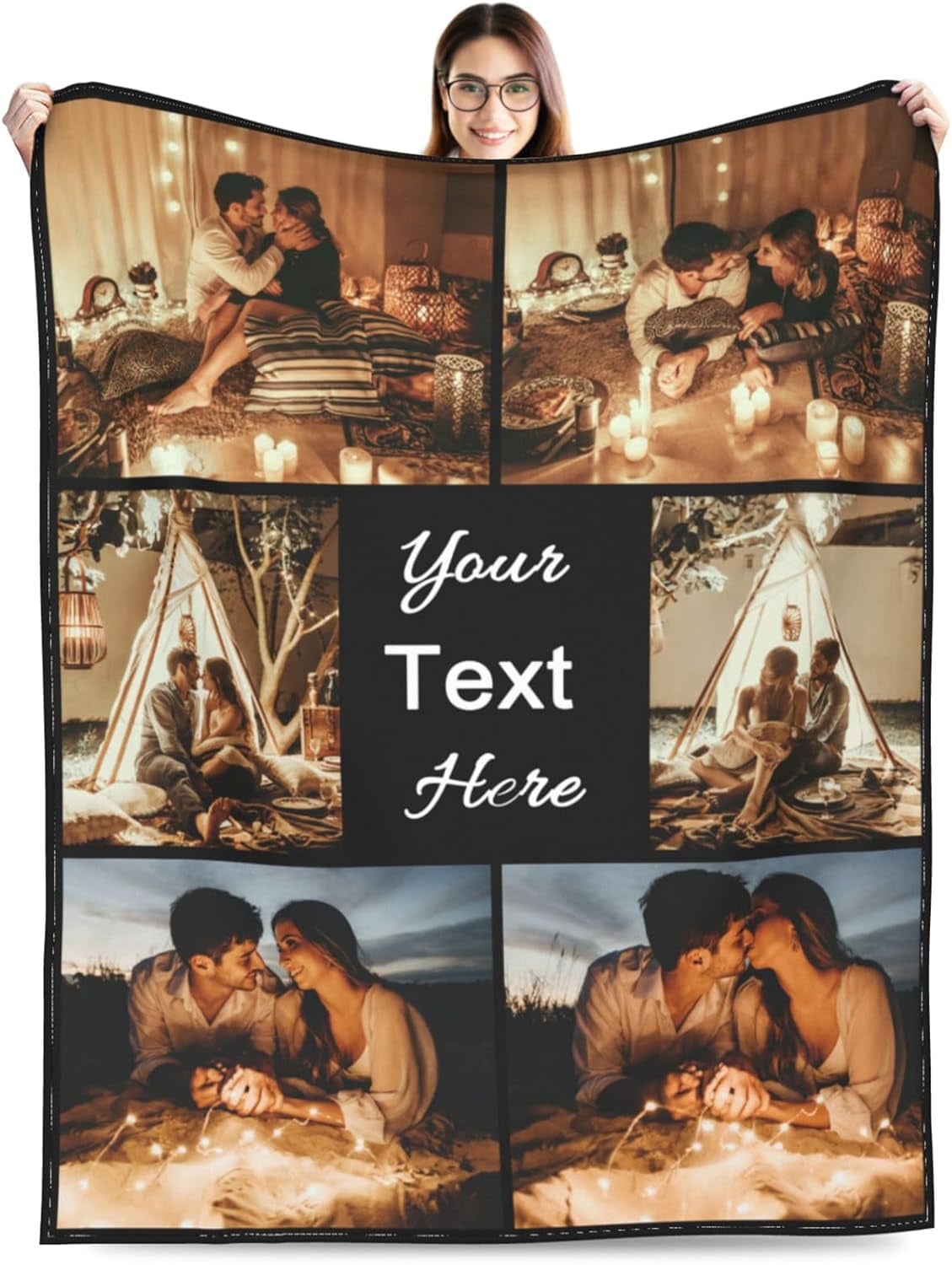 Custom Blanket with Picture Text Customized Blankets with Photos ...