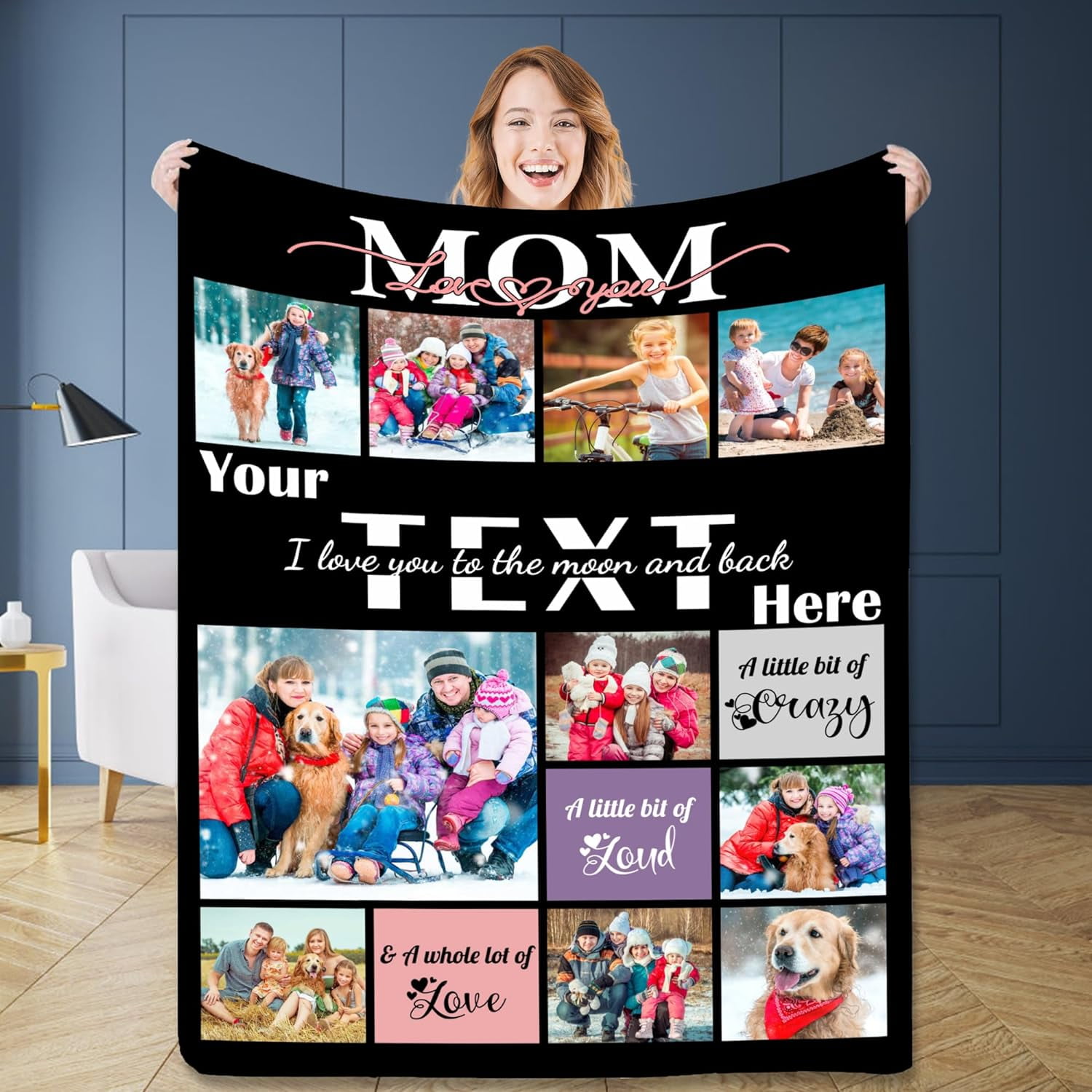 Custom Blanket with Picture Text Customized Photo Throw Blanket for ...