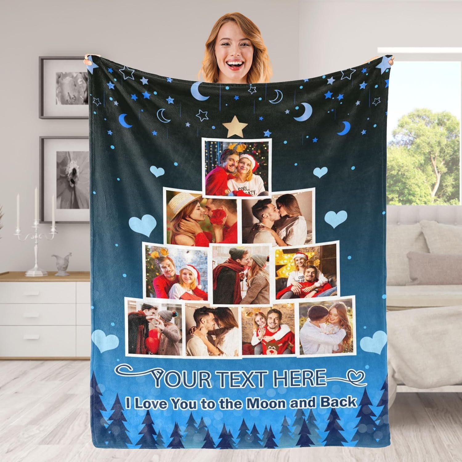 Custom Blanket with Picture Text Customized Photo Throw Blanket for ...